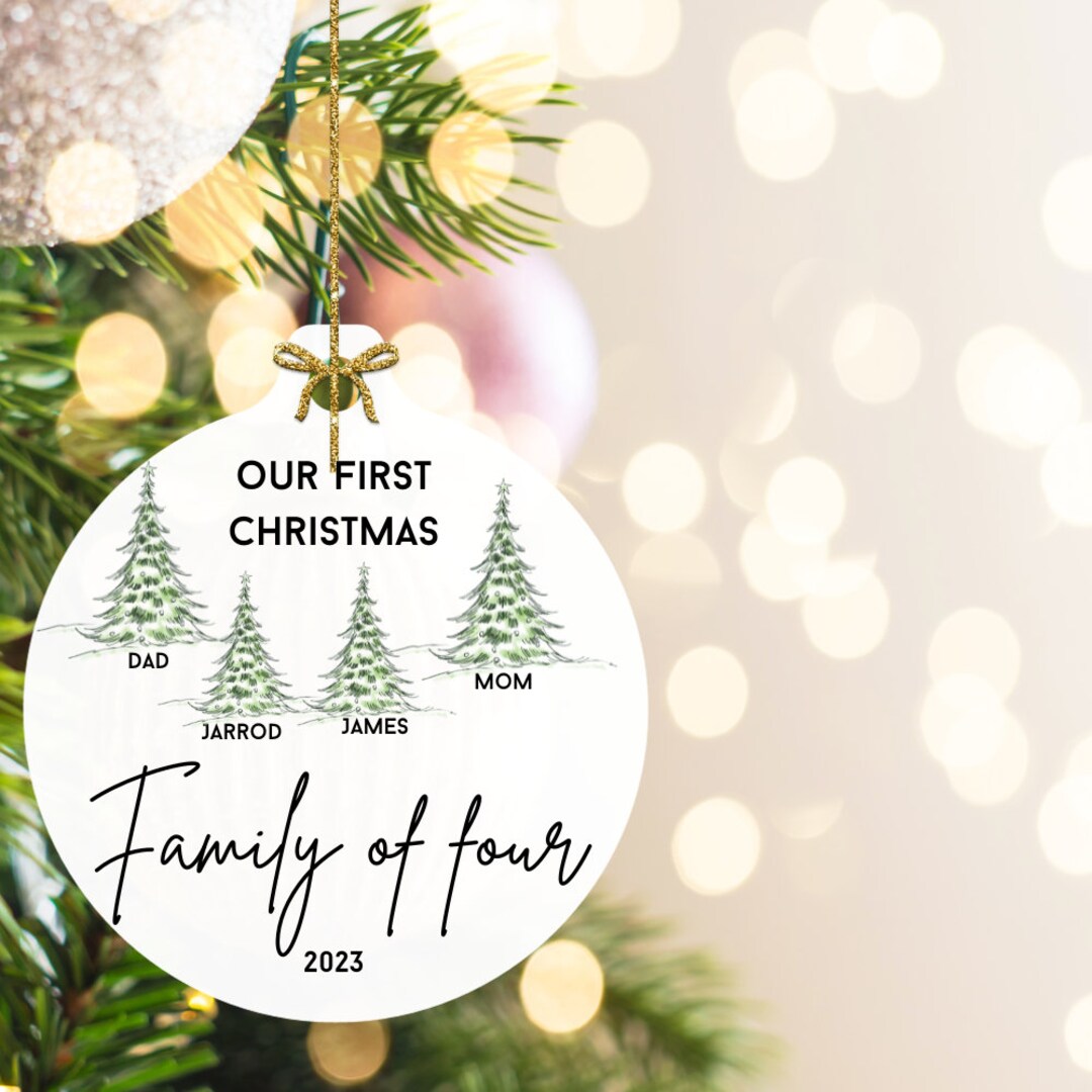 Family of Three Ornament, Personalized Ornament, First Christmas as ...