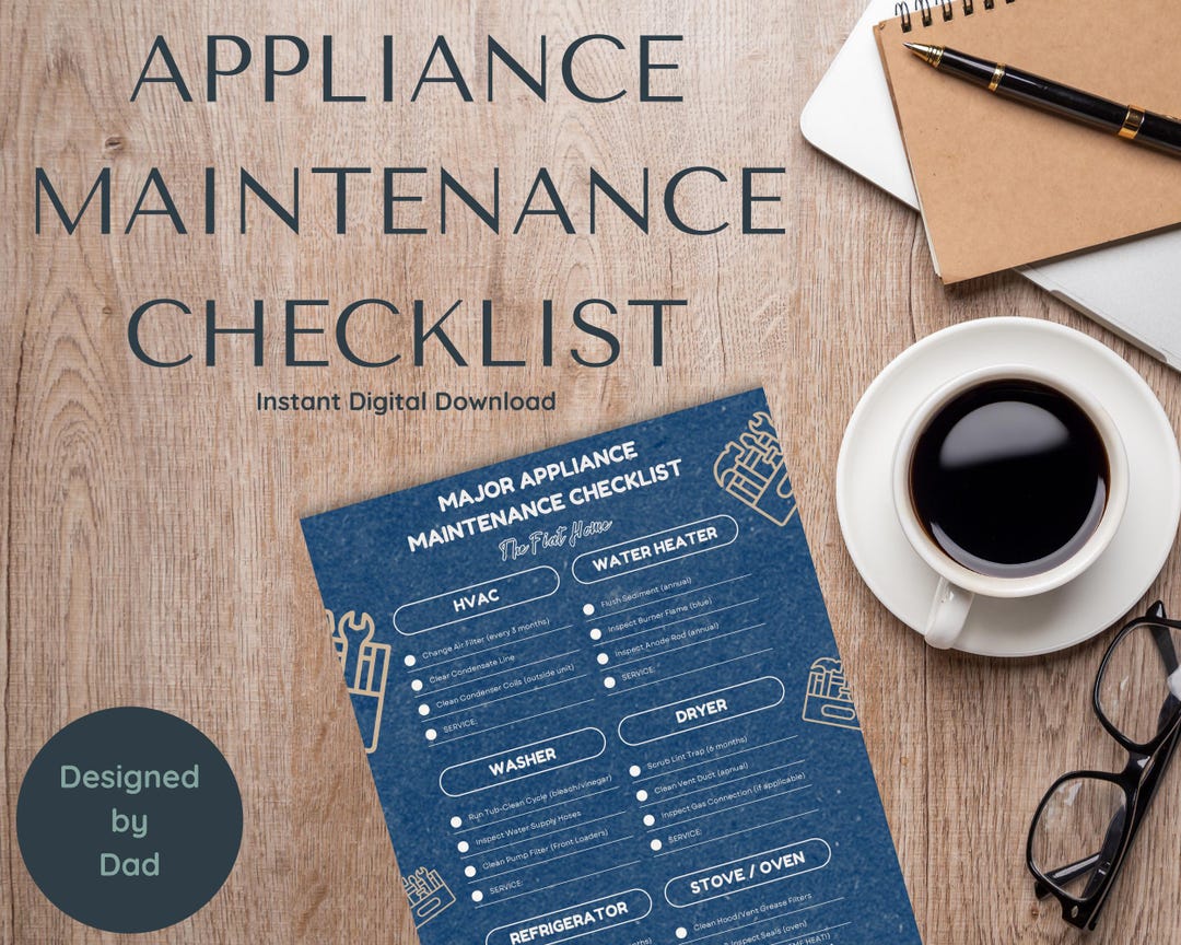 Major Appliance Maintenance Checklist, Home Equipment Service Log, HVAC ...