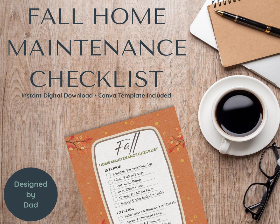 Editable Aesthetic Fall Home Maintenance Checklist, Autumn House Care ...