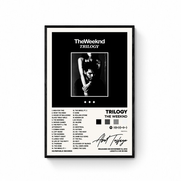 The Weeknd Poster Trilogy Album Cover the Weeknd Poster - Etsy