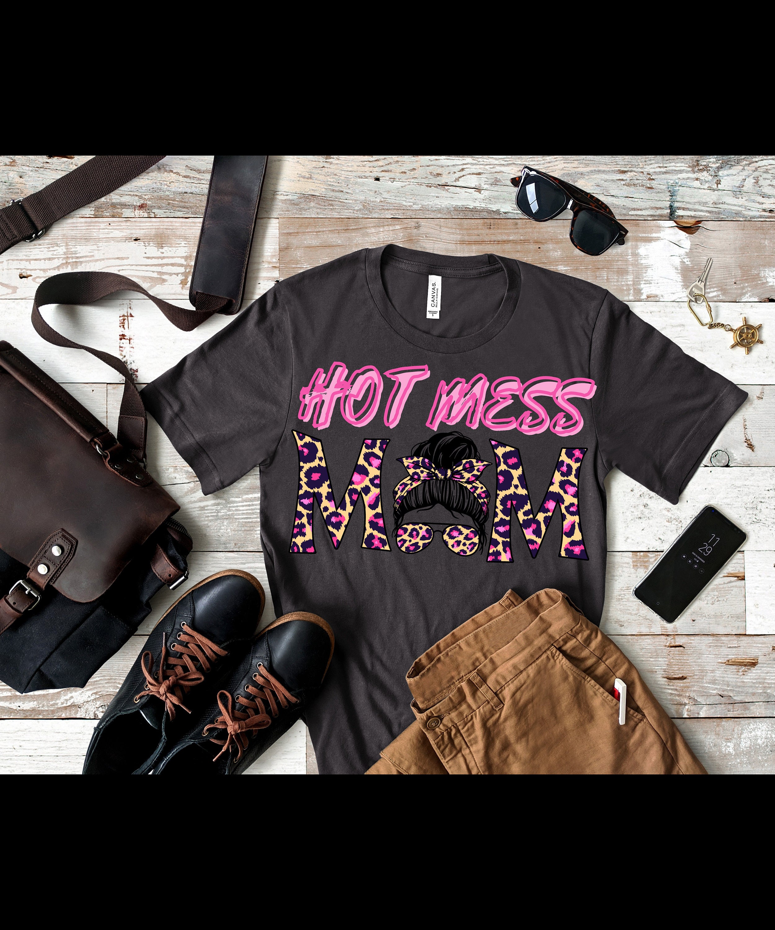 Hot Mess Mom Messy Bun Png Sublimation Design Download, Mother's Day ...