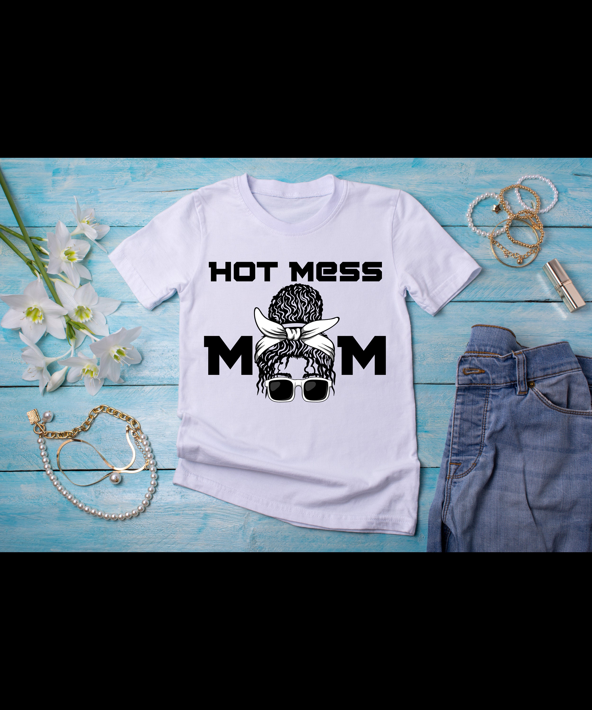 Hot Mess Mom Messy Bun Png Sublimation Design Download, Mother's Day ...