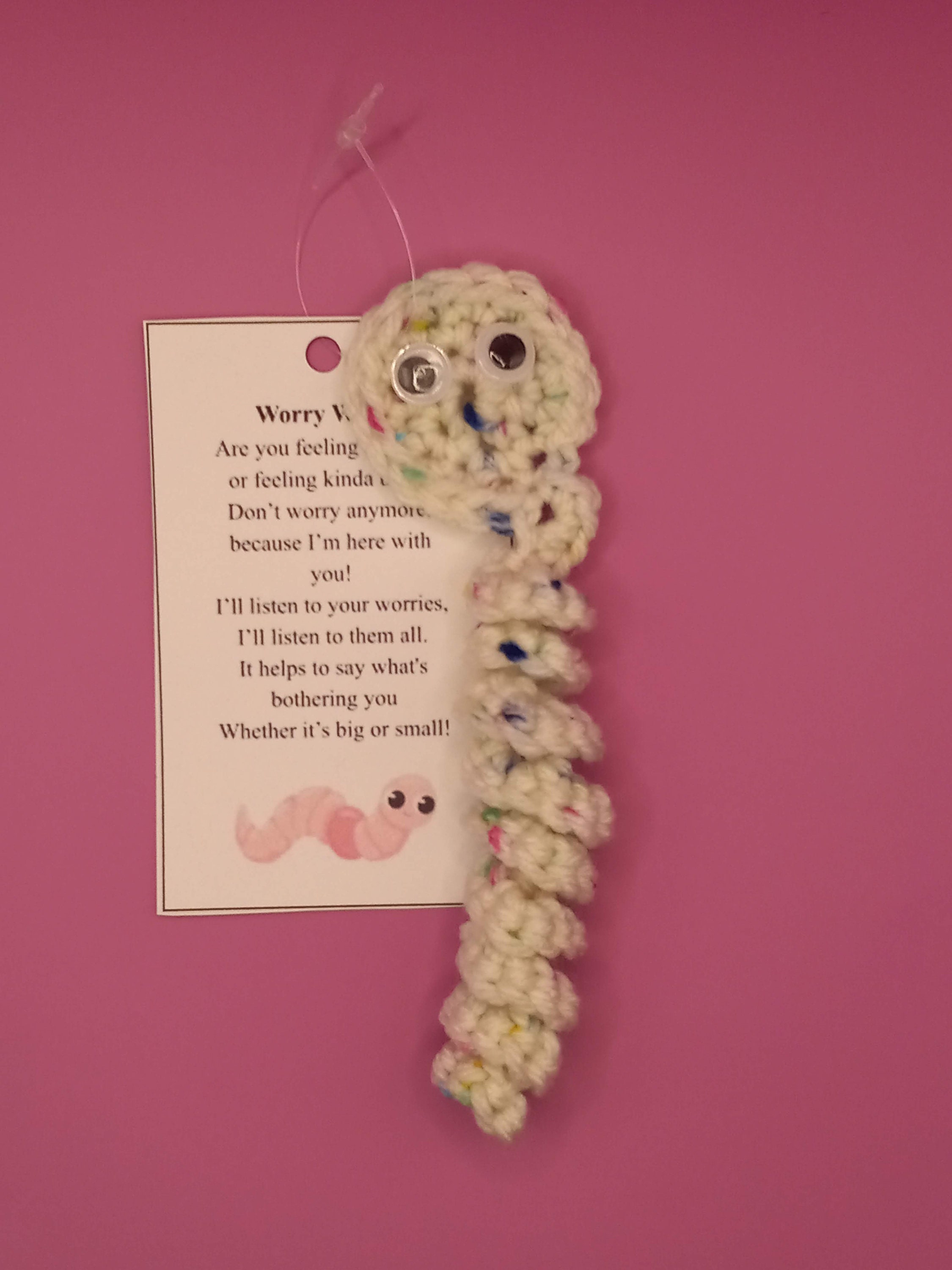 Worry Worm PDF English Crochet Pattern With PDF Card Template - Etsy