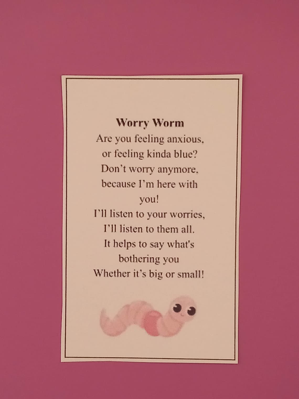 Worry Worm PDF English Crochet Pattern With PDF Card Template - Etsy