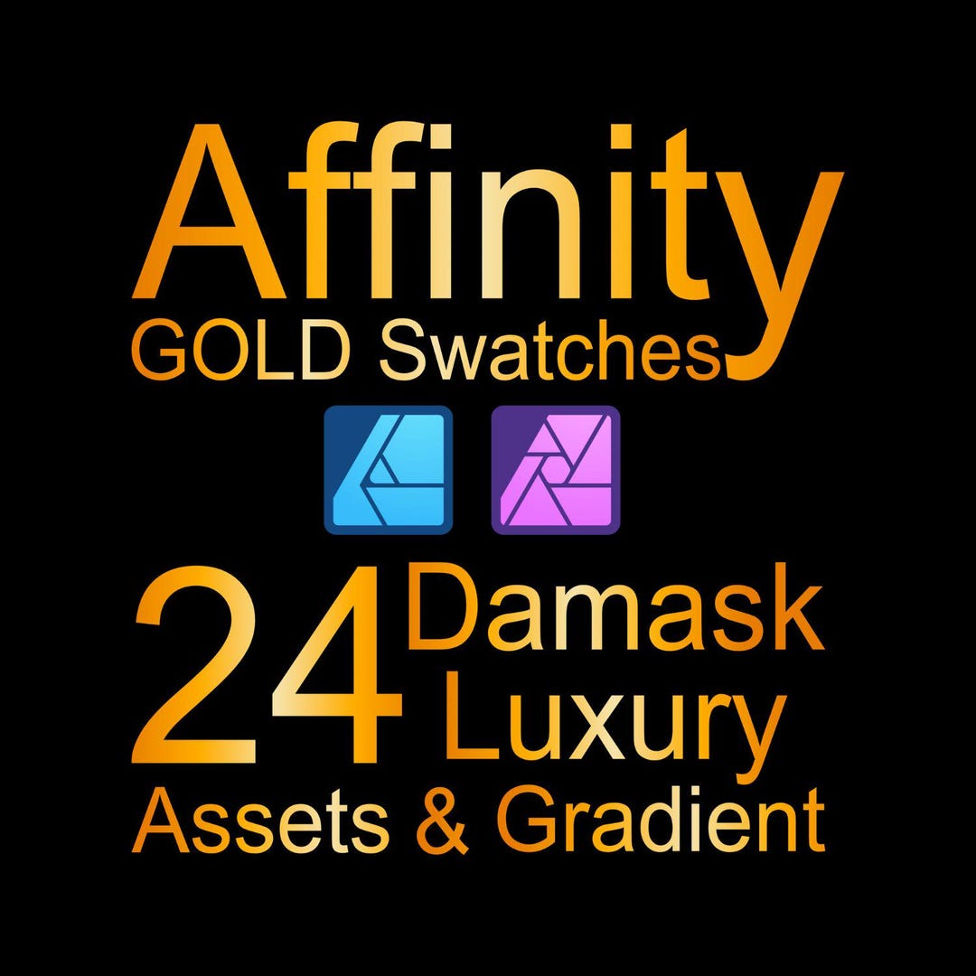Affinity Gold 24 Damask and Gradient Assets GOLD Swatches - Etsy