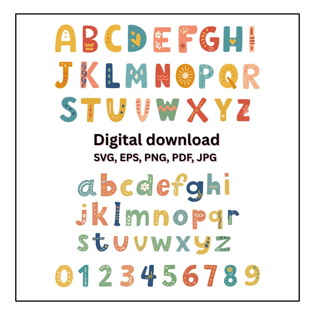 Scandinavian Nursery Alphabet & Number Bundle - Etsy