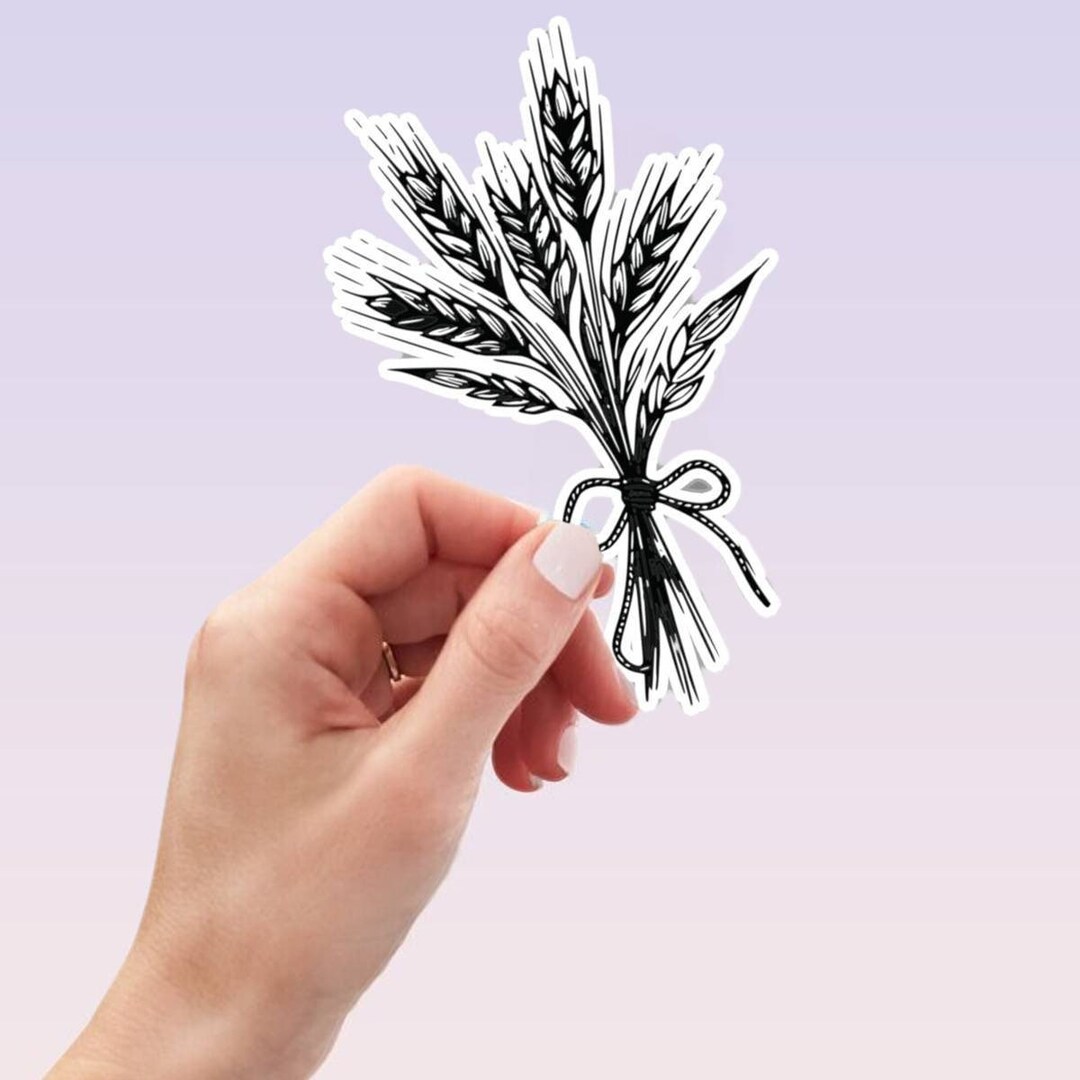 Wheat Bundle Vinyl Decal: Black and White Harvest Sticker - Etsy