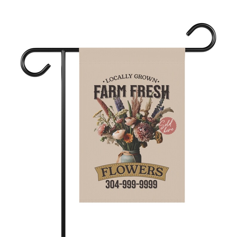 Custom Farm Fresh Flowers Sold Here Sign, Flag for Fresh Cut Flowers ...