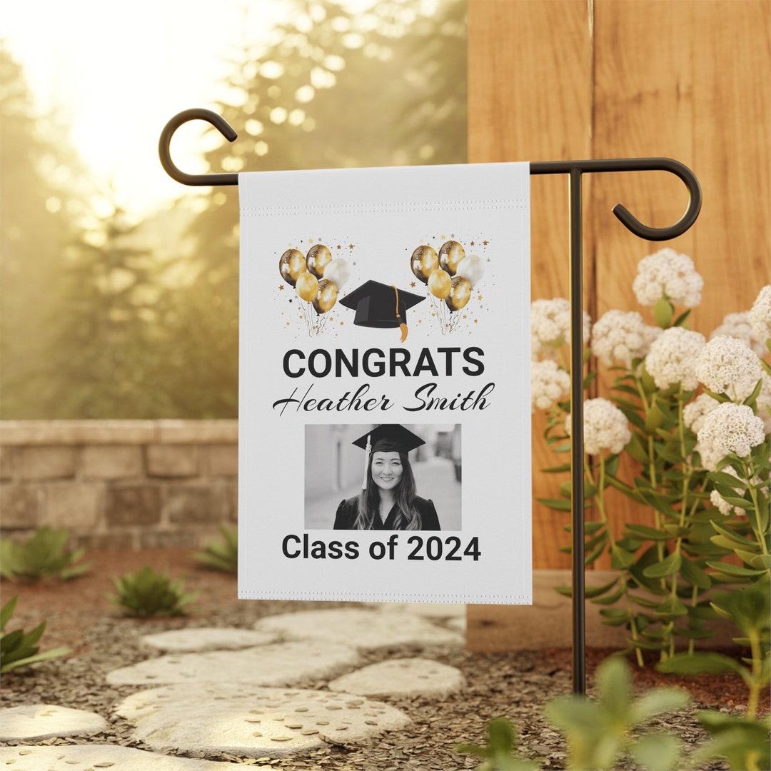 Custom Highschool Graduate Yard Sign Photograph Portrait Garden & House ...