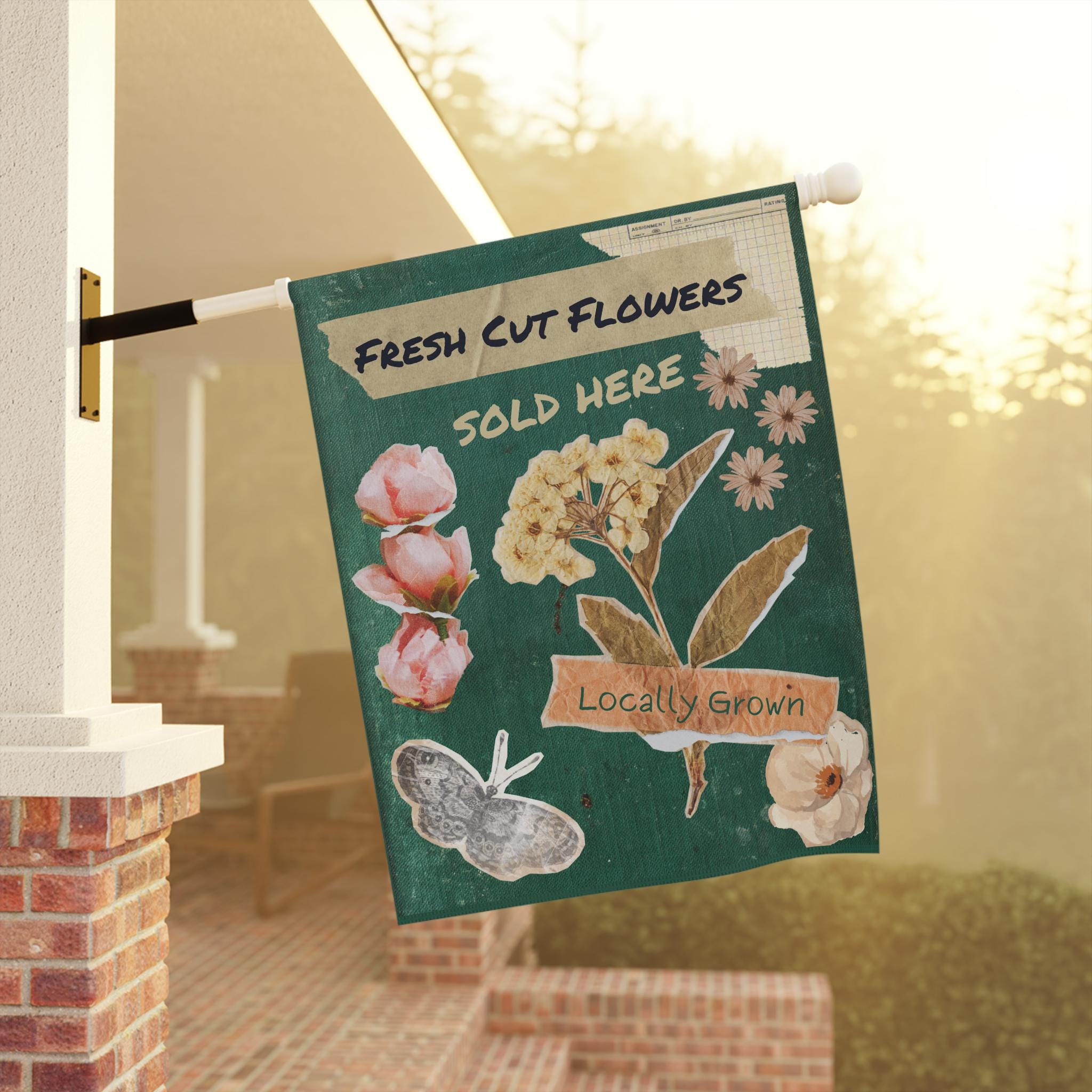 Farm Fresh Flowers Sold Here Sign, Flag for Fresh Cut Flowers Backyard ...