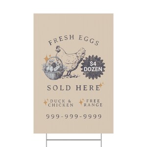 Custom Egg Stand Sign Eggs for Sale Yard Sign for Farm Stand Business ...