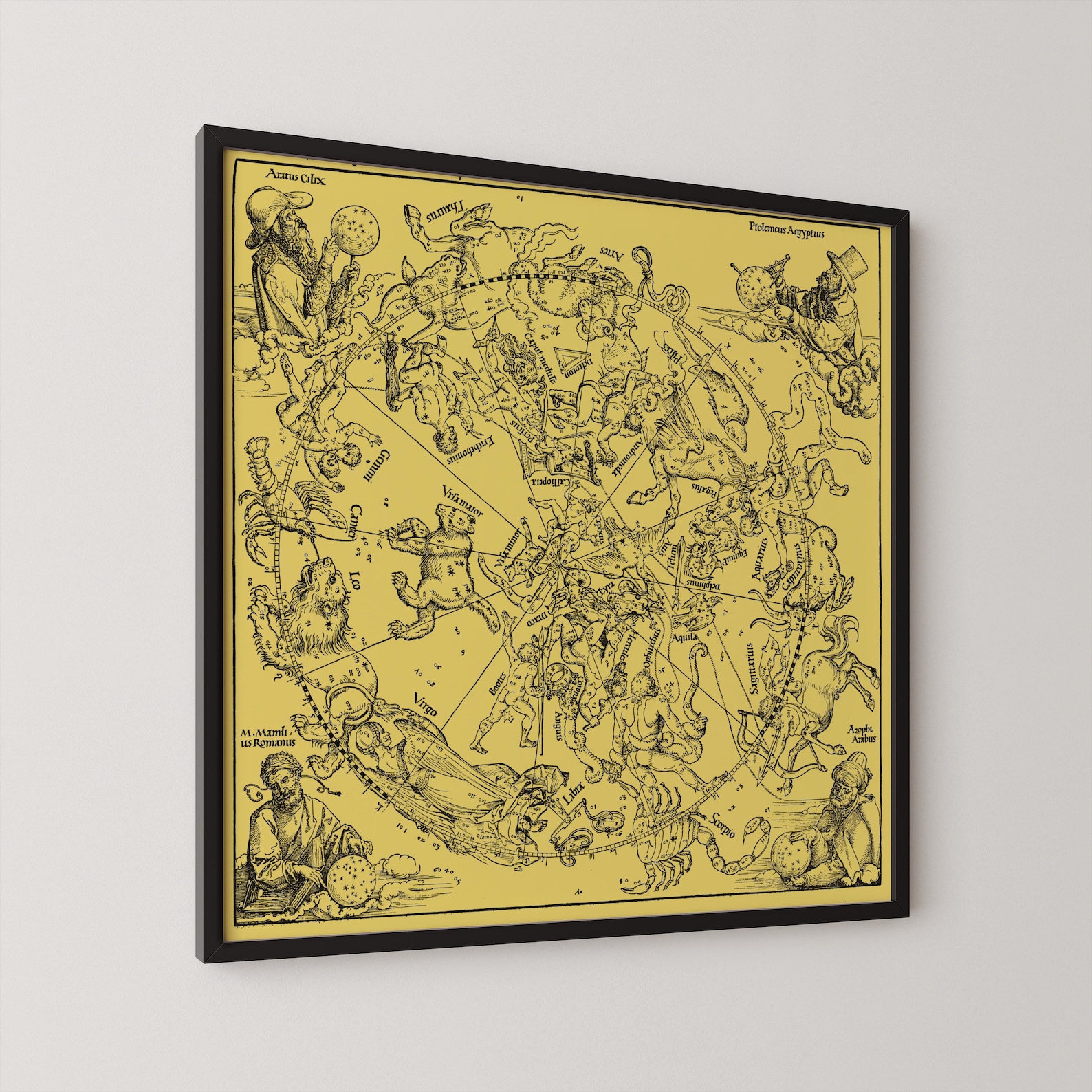 Vintage Constellation Map | Antique Zodiac Star Chart, Astrology Wheel ...