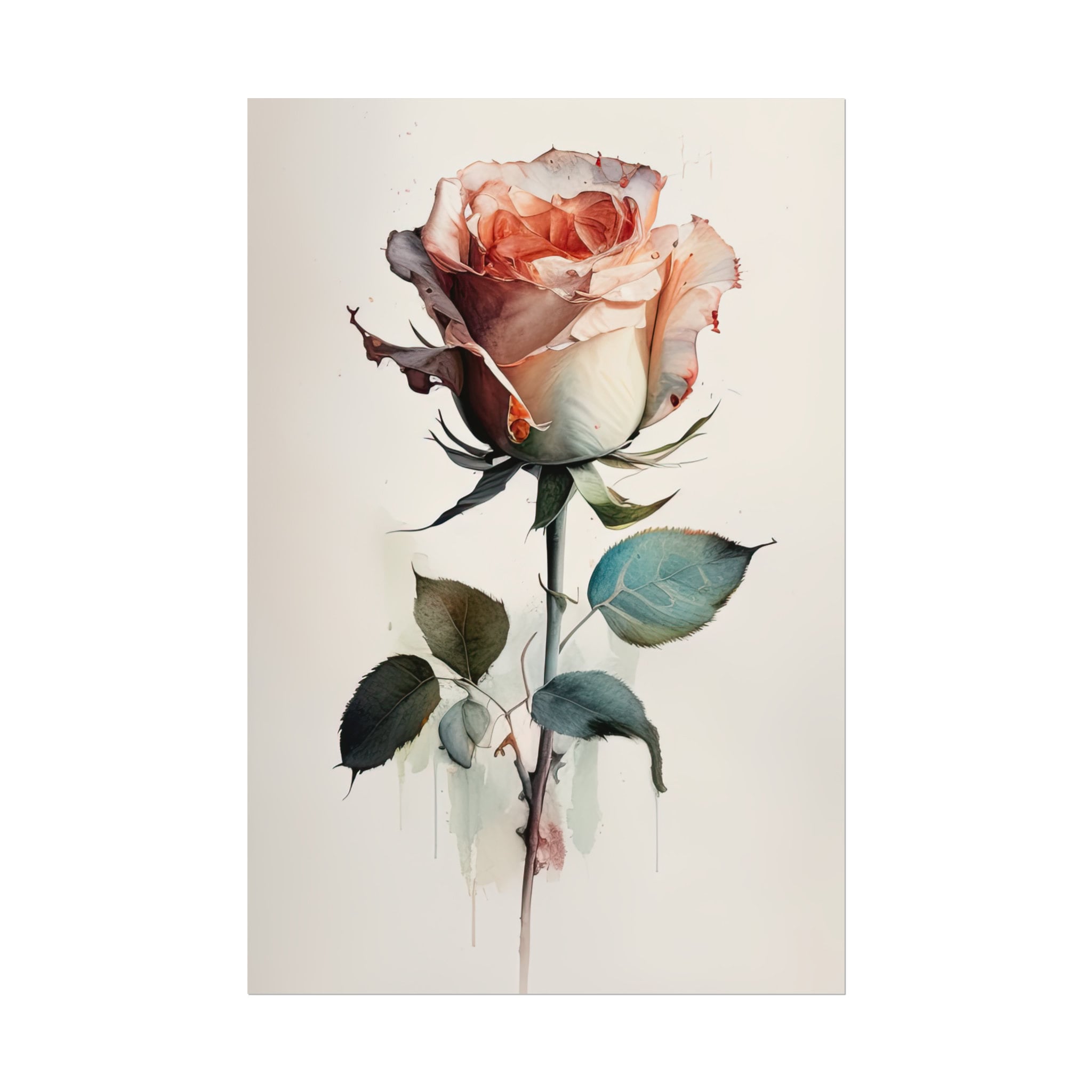 Rose Flower Print Wall Art No.76 Rose Art Print Water - Etsy