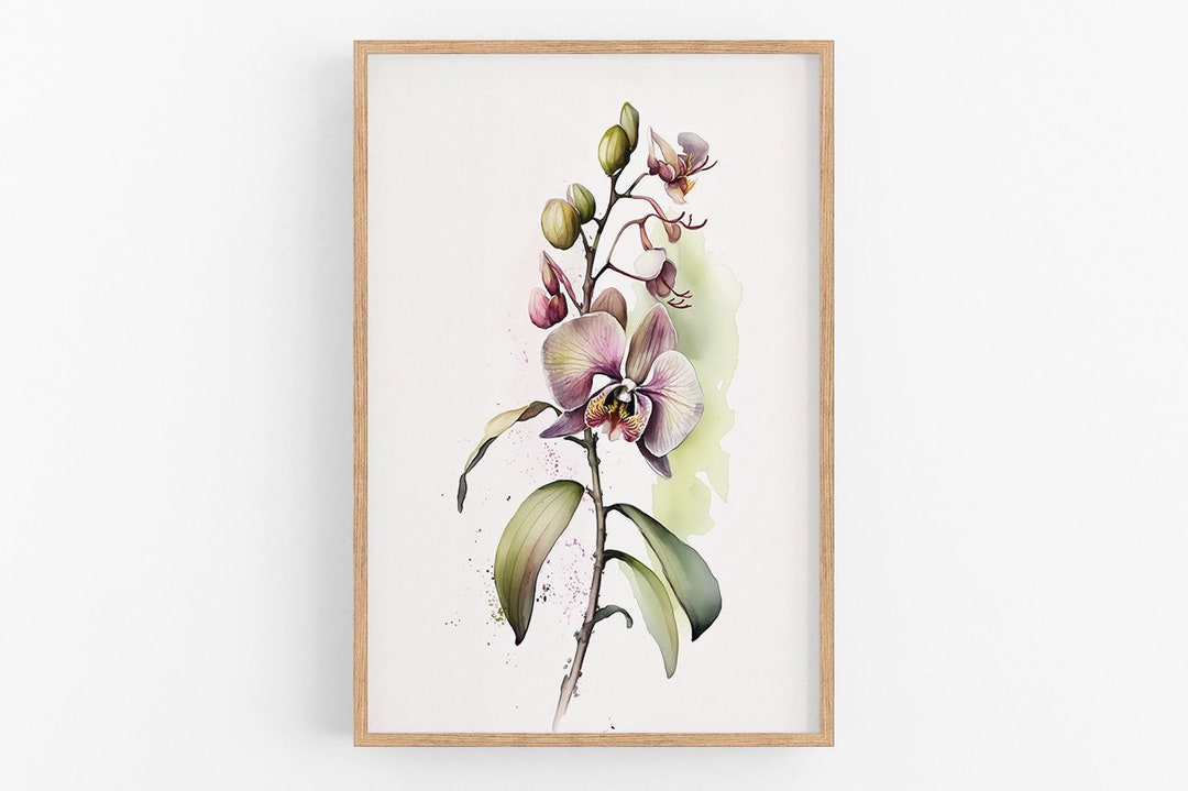 Orchid Flower Print Wall Art No.9 | Botanical Print Painting | Water ...