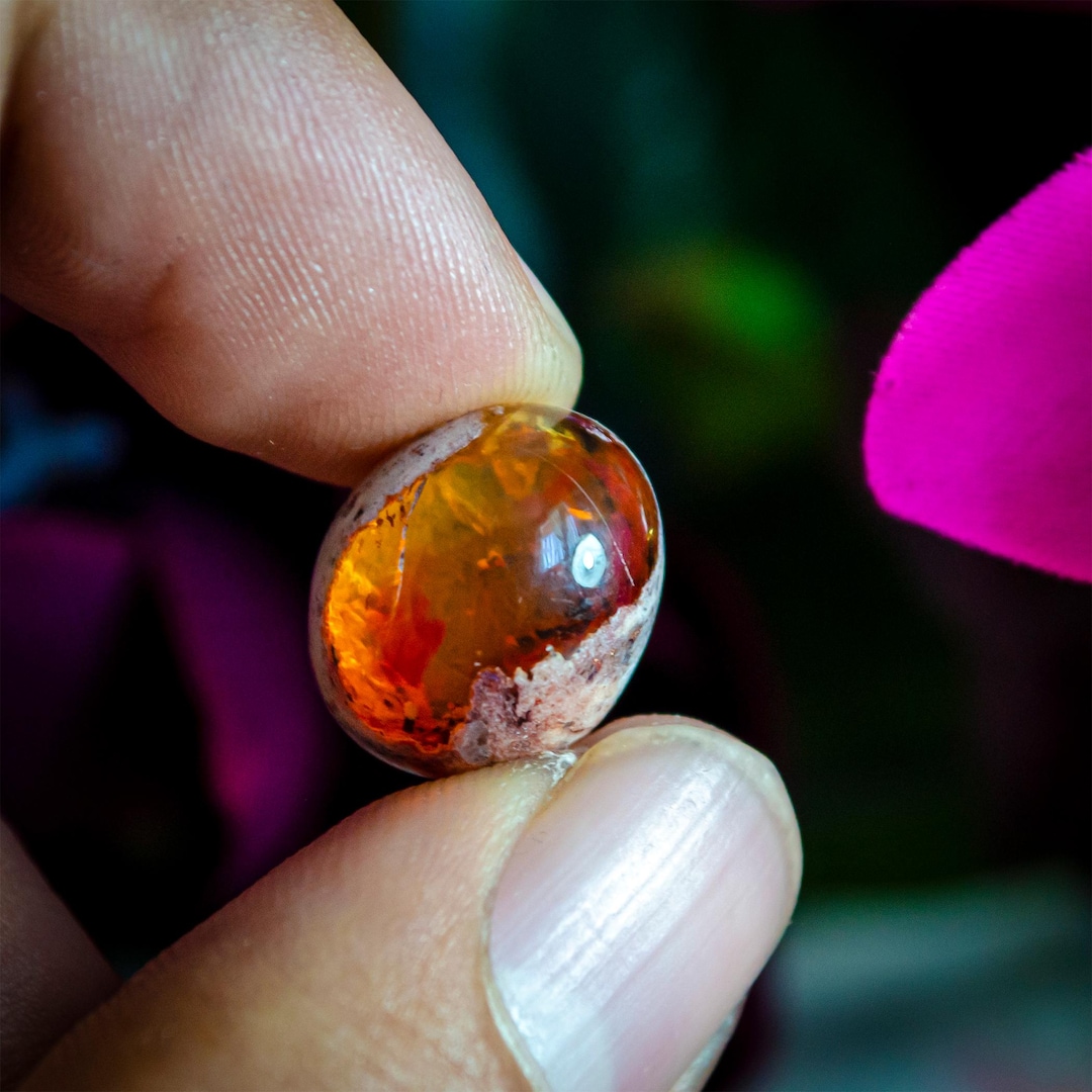 Fiery Red Mexican Fire Opal – Stunning Landscape Matrix Opal for ...