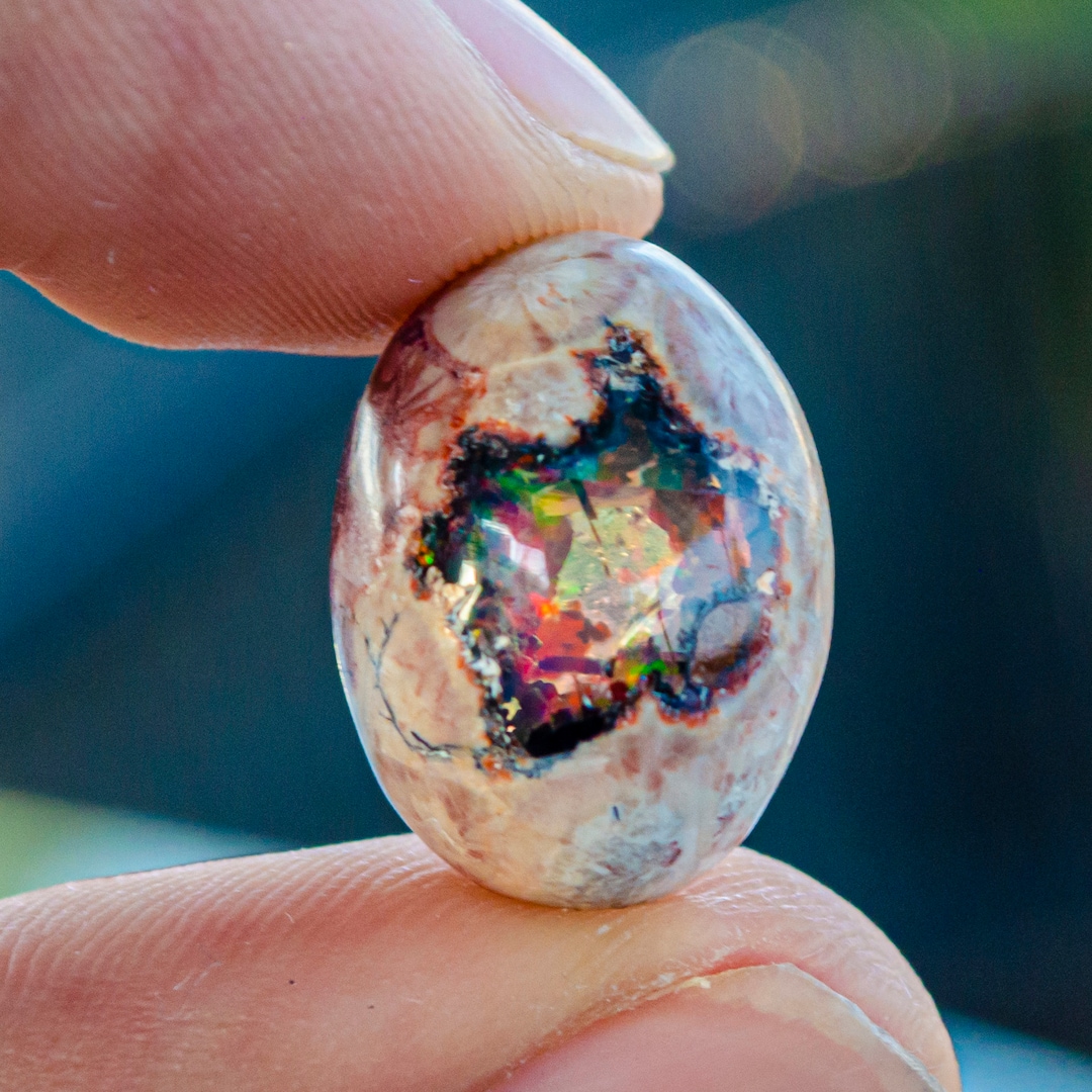 Unique Mexican Cantera Opal Cabochon – Landscape Fire Opal for Fine ...
