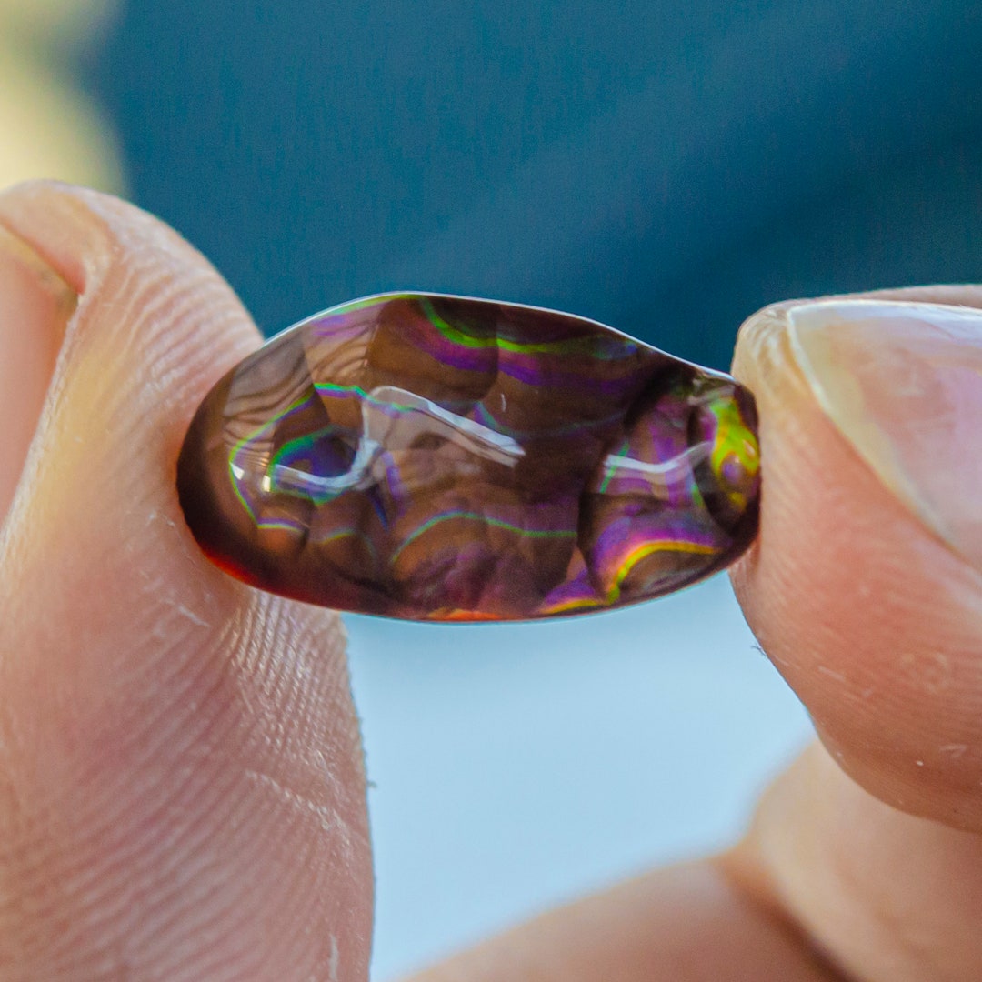 Purple Fire Agate Cabochon – Metallic Mexican Fire Agate, Healing ...