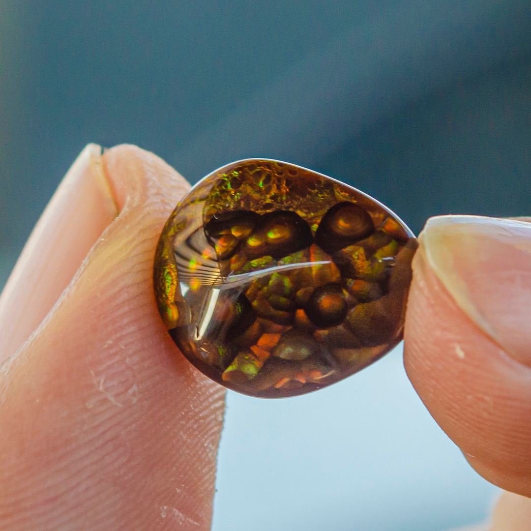 Exotic Fire Agate With Rainbow Bubbles | Mexican Fire Agate Cabs ...
