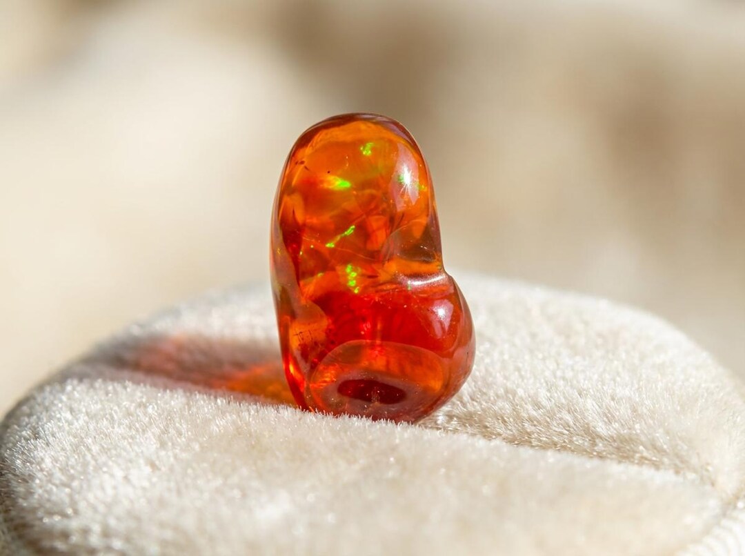 Mexican Jelly Fire Opal – 9x14mm Freeform Orange Cabochon for Rings ...