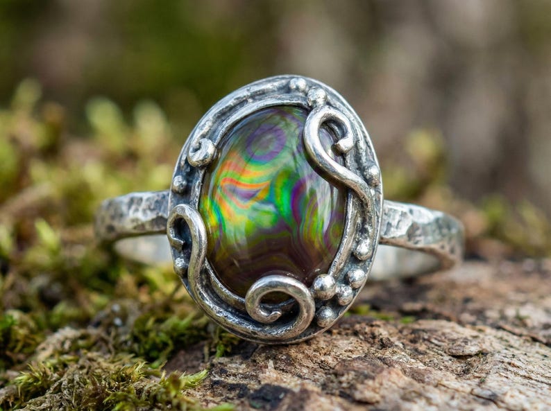 Unique Green & Purple Fire Agate Cabochon Freeform 11x8mm – Natural ...