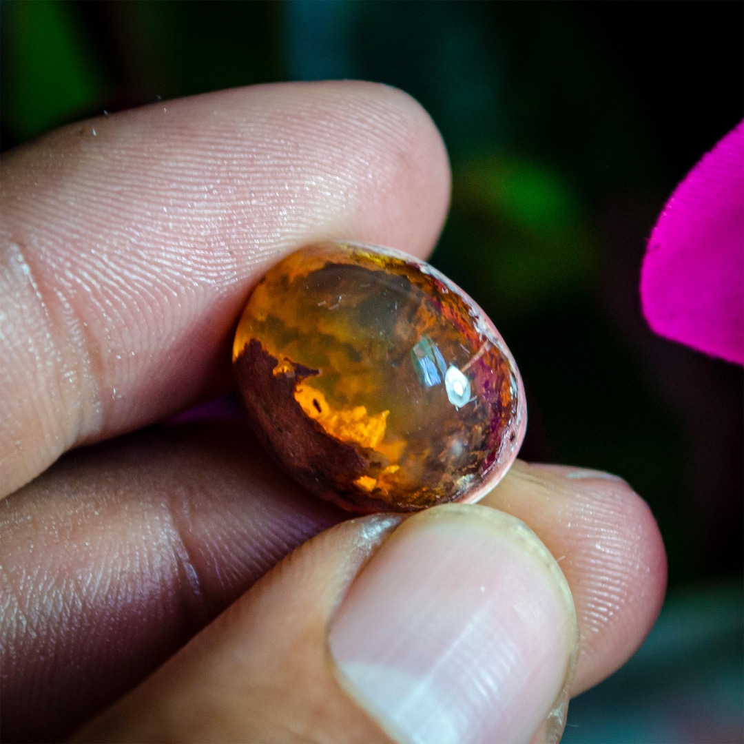 Fiery Red Mexican Fire Opal – Stunning Landscape Matrix Opal for ...