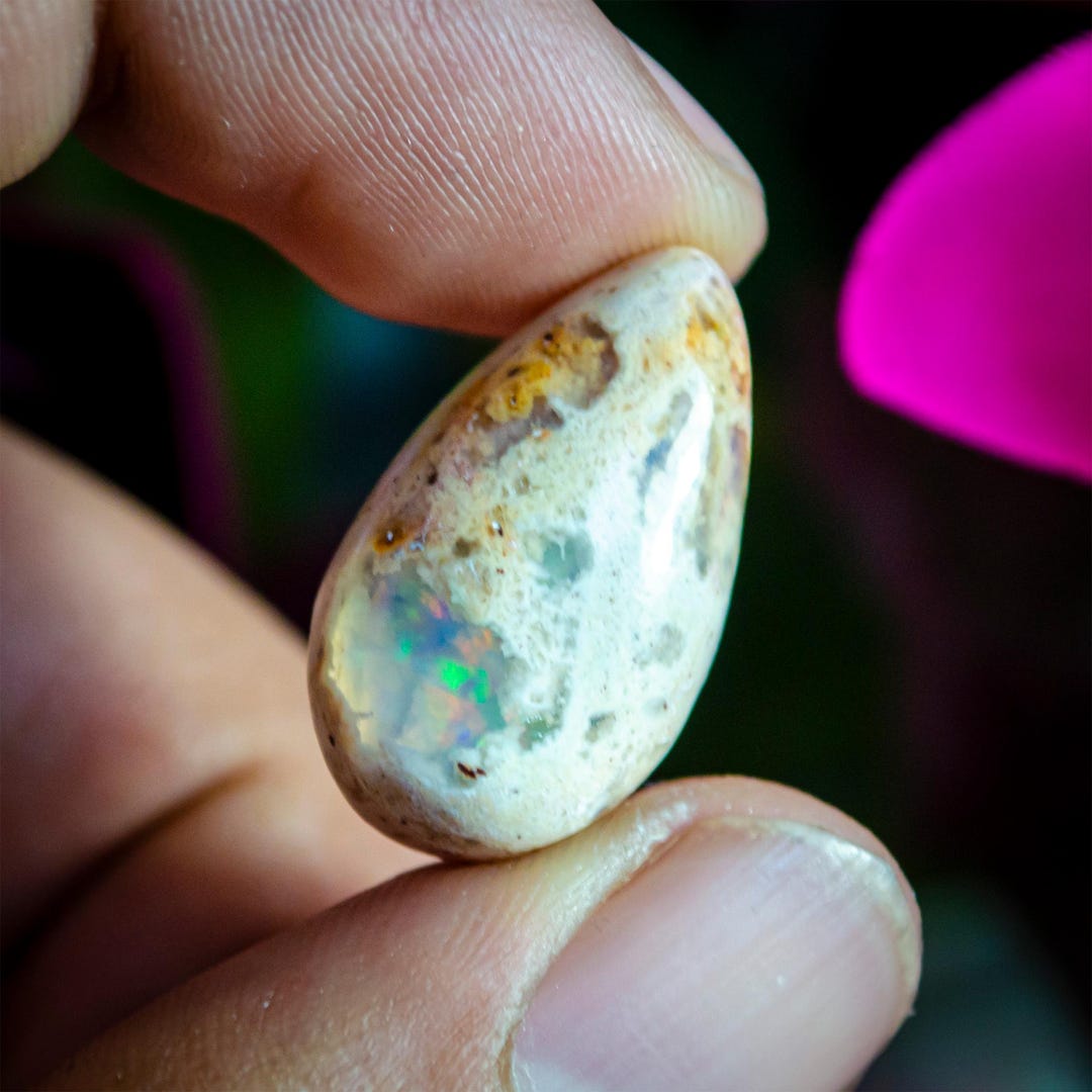 15.8ct Mexican Fire Opal – Vibrant Cantera Matrix Cabochon for Rings ...