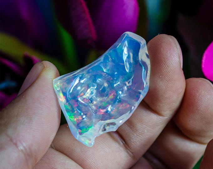 Exotic Jelly Fire Opal 41.8ct – Transparent Mexican Gemstone for Fine ...