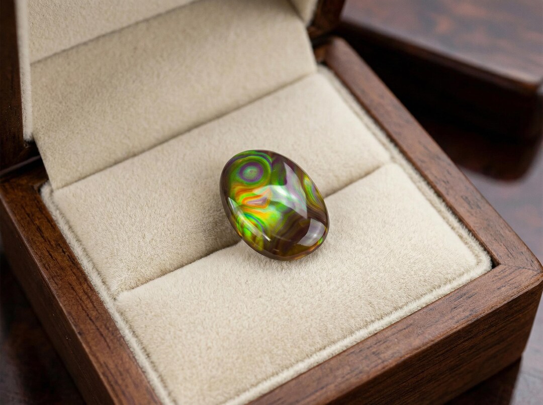 Unique Green & Purple Fire Agate Cabochon Freeform 11x8mm – Natural ...