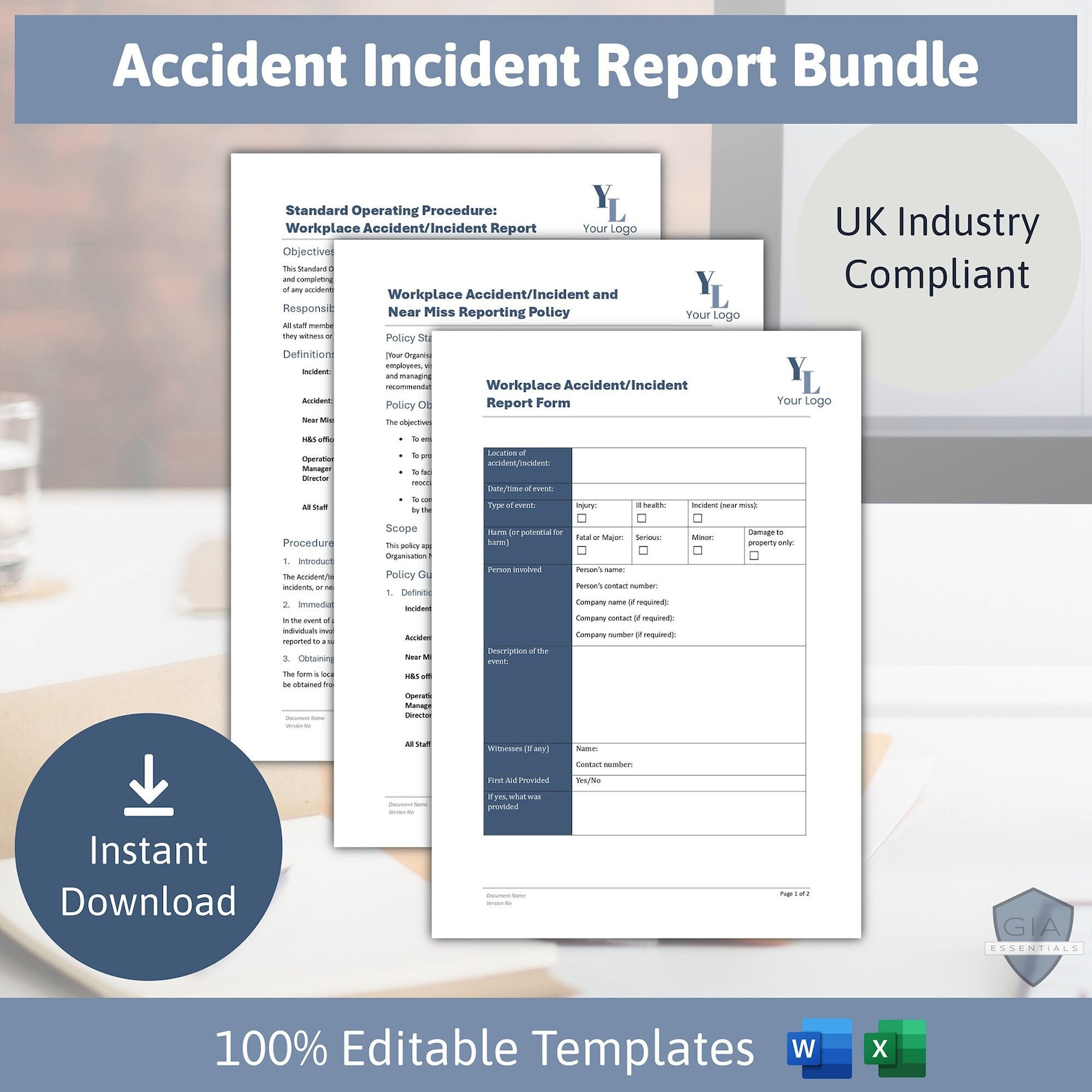 Accident Report Policy Template for UK Business, Incident and Near Miss ...