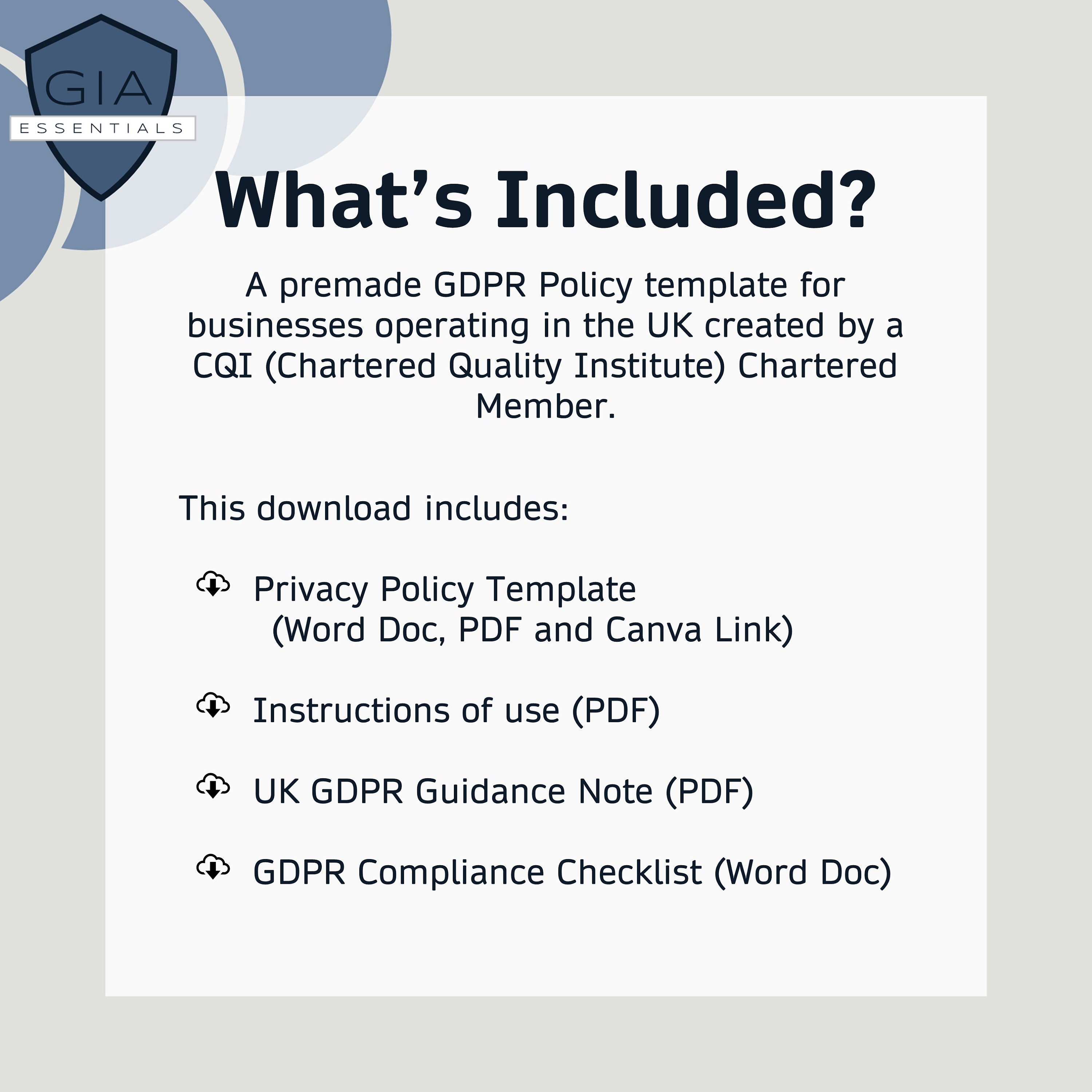GDPR Privacy Policy Template for UK, Editable Microsoft Word and Canva ...