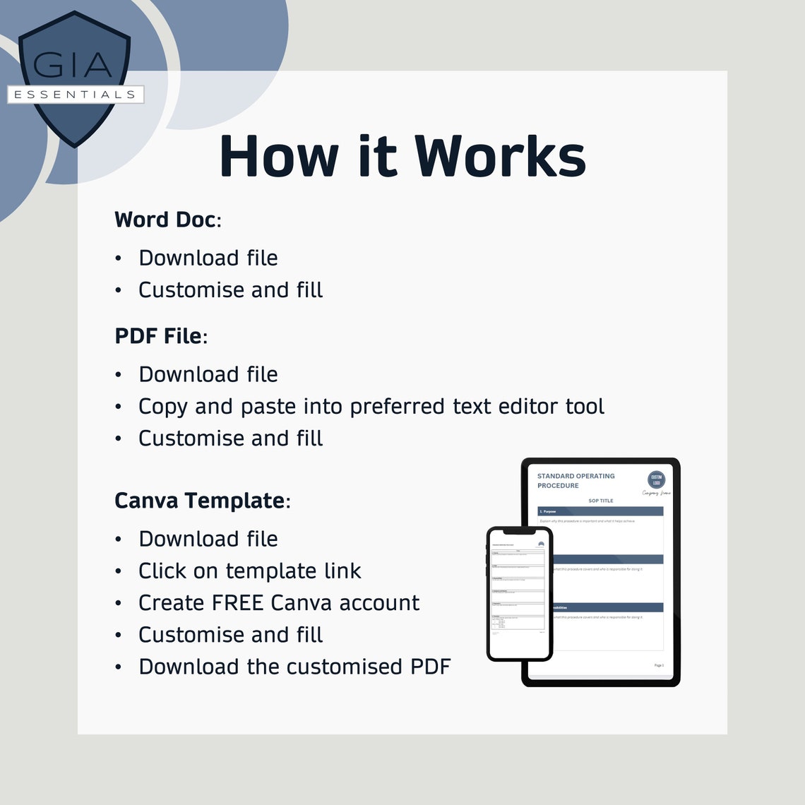 Standard Operating Procedure Template, Editable Microsoft Word SOP ...