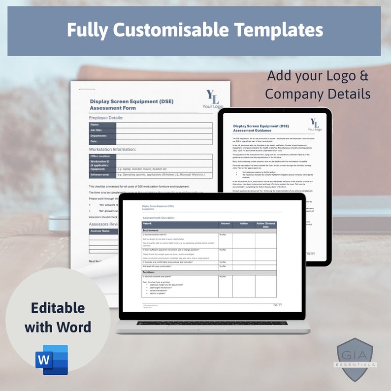 DSE Assessment Checklist UK, Display Screen Equipment Form for ...