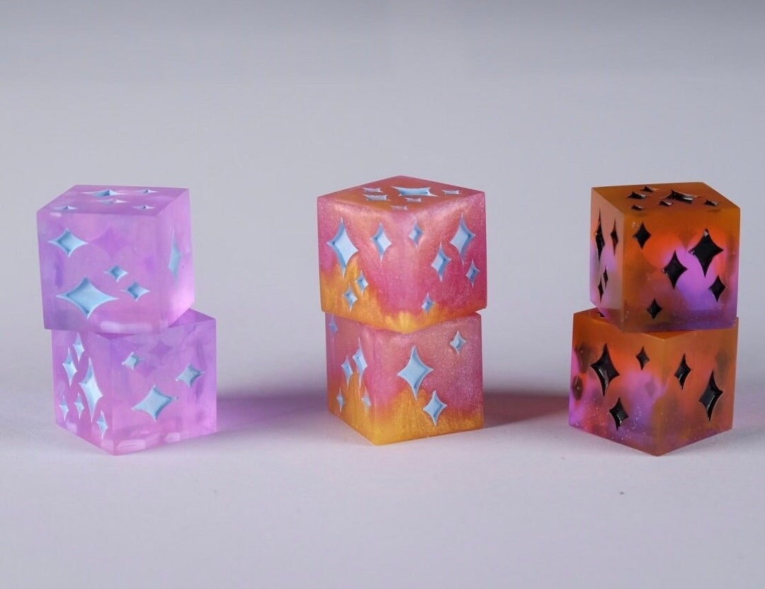 2D6 Dice Set Sparkle Pips Pair of 6-sided Dice for Tabletop Gaming ...