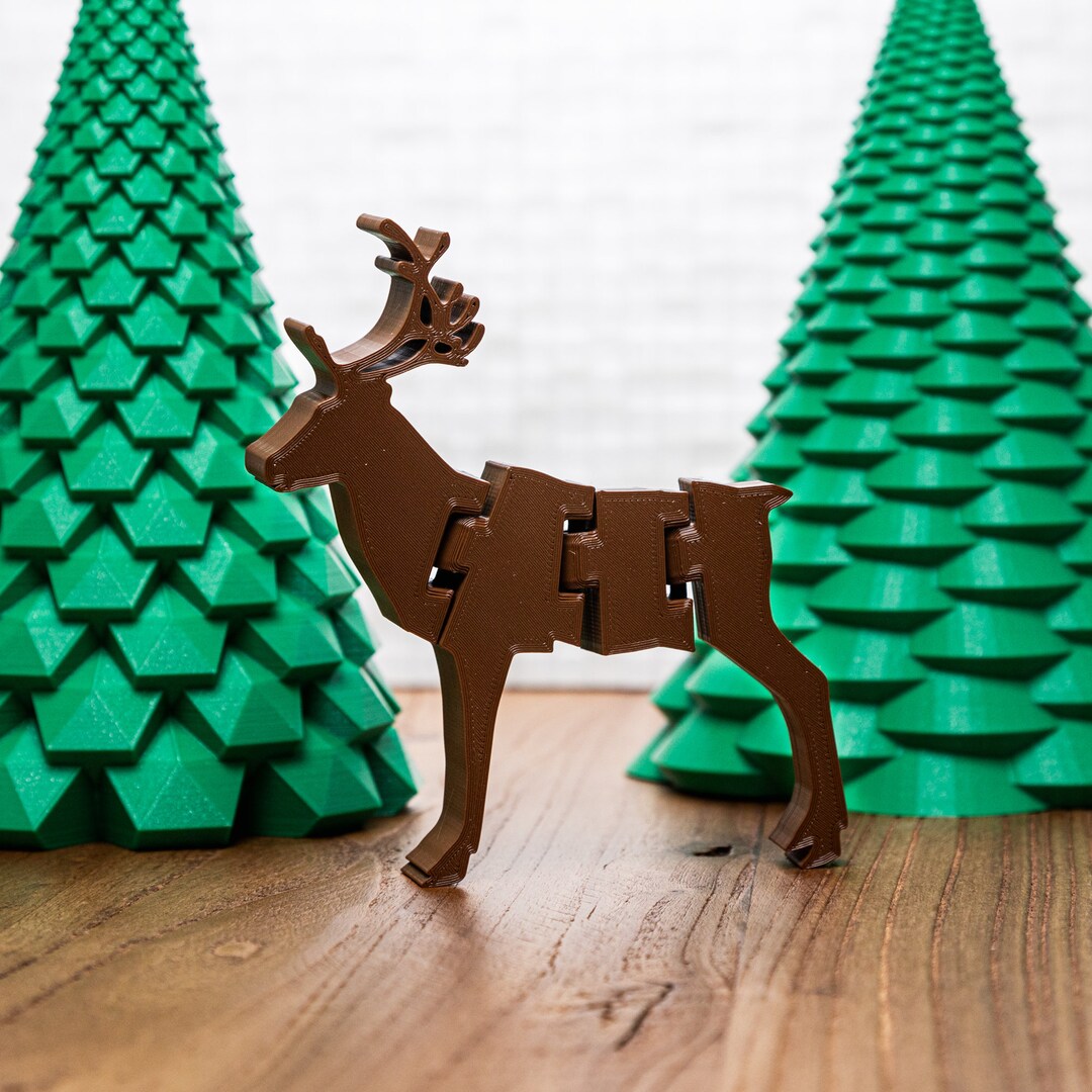 Flexi-reindeer 3D Printed Fidget Toy - Etsy