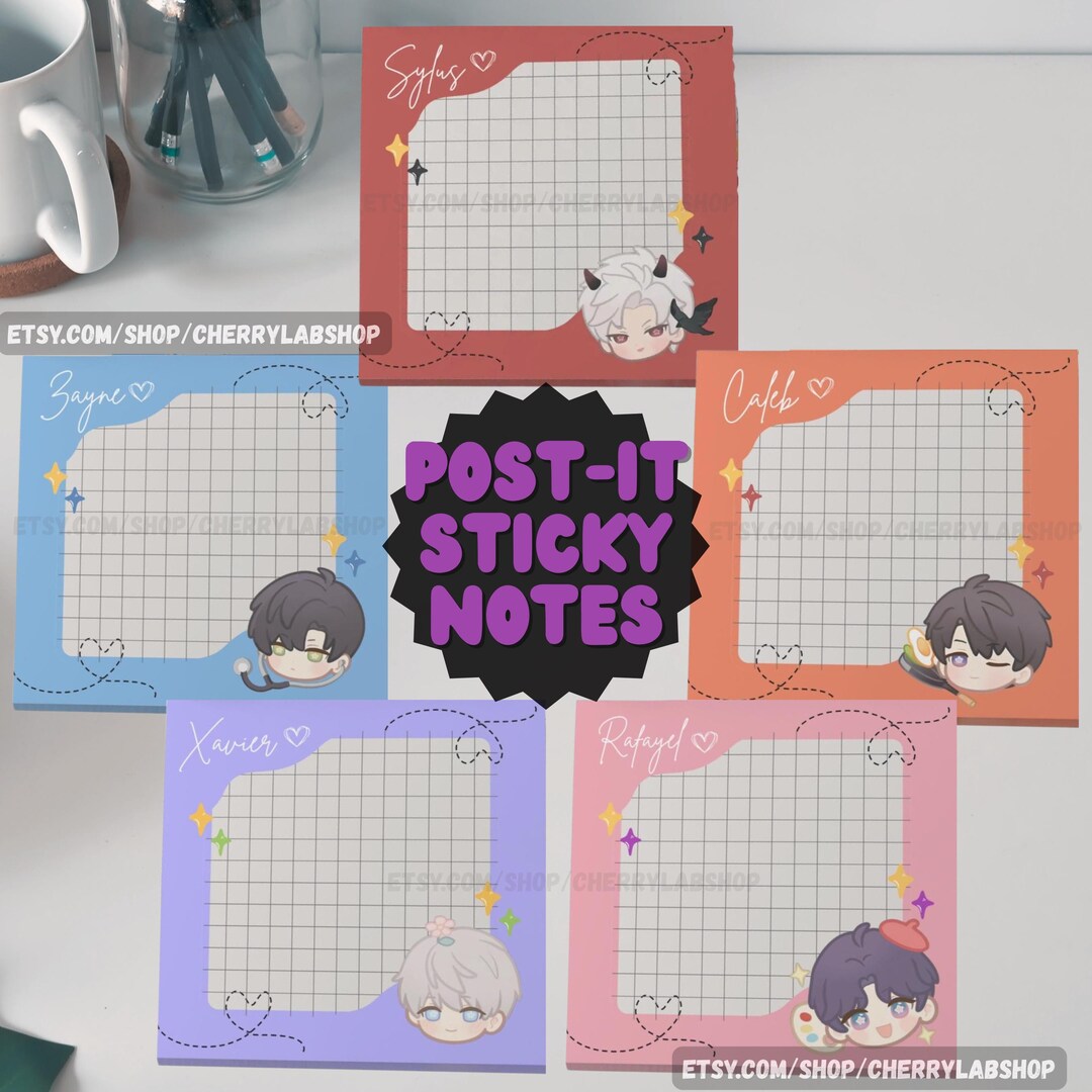 Sylus Love and Deepspace Post-it Sticky Notes, Cute Sylus Memo Notepad ...