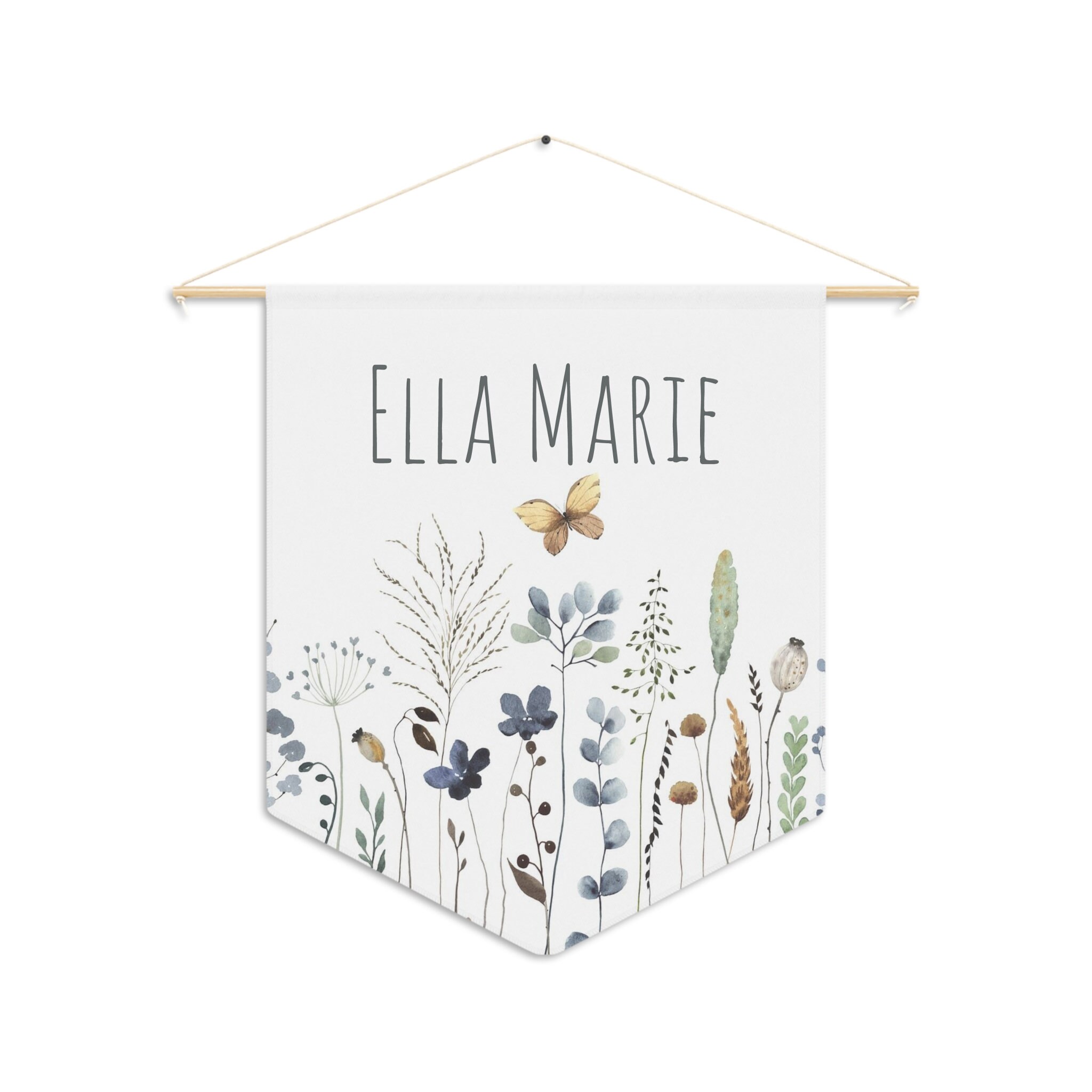 Girl Name Sign With Wildflowers, Girl Name Sign, Girl Pennant - Etsy