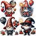 New Year Gnomes Clipart: Watercolor Festive 16 PNG (digital Download ...