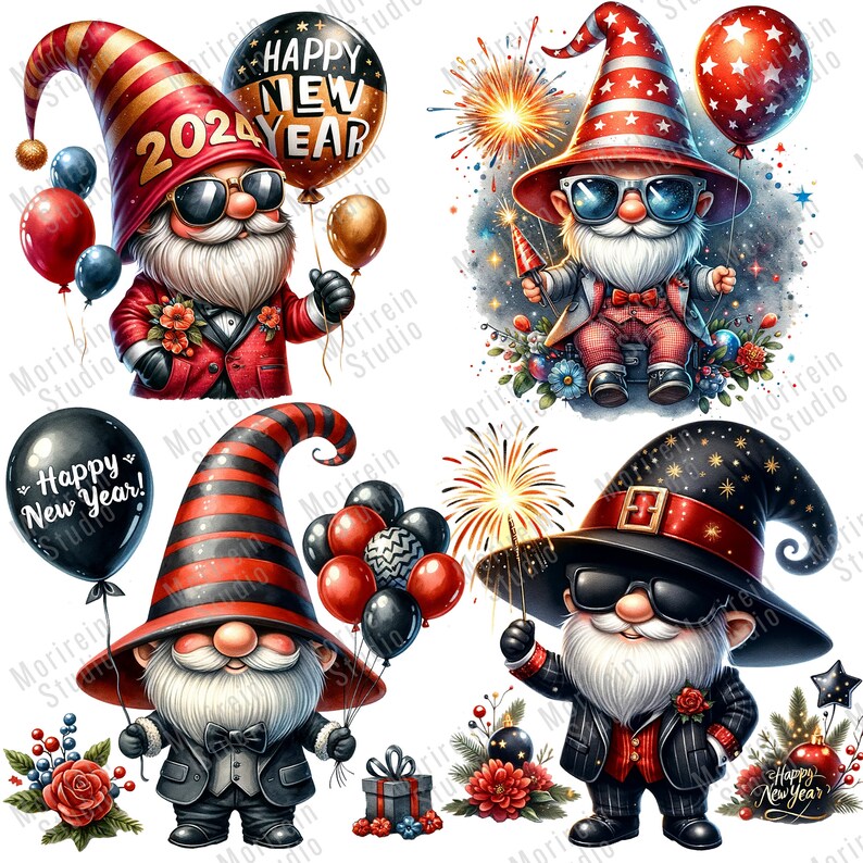 New Year Gnomes Clipart 16 PNG Cool Gnome Clipart Happy New Year Party ...