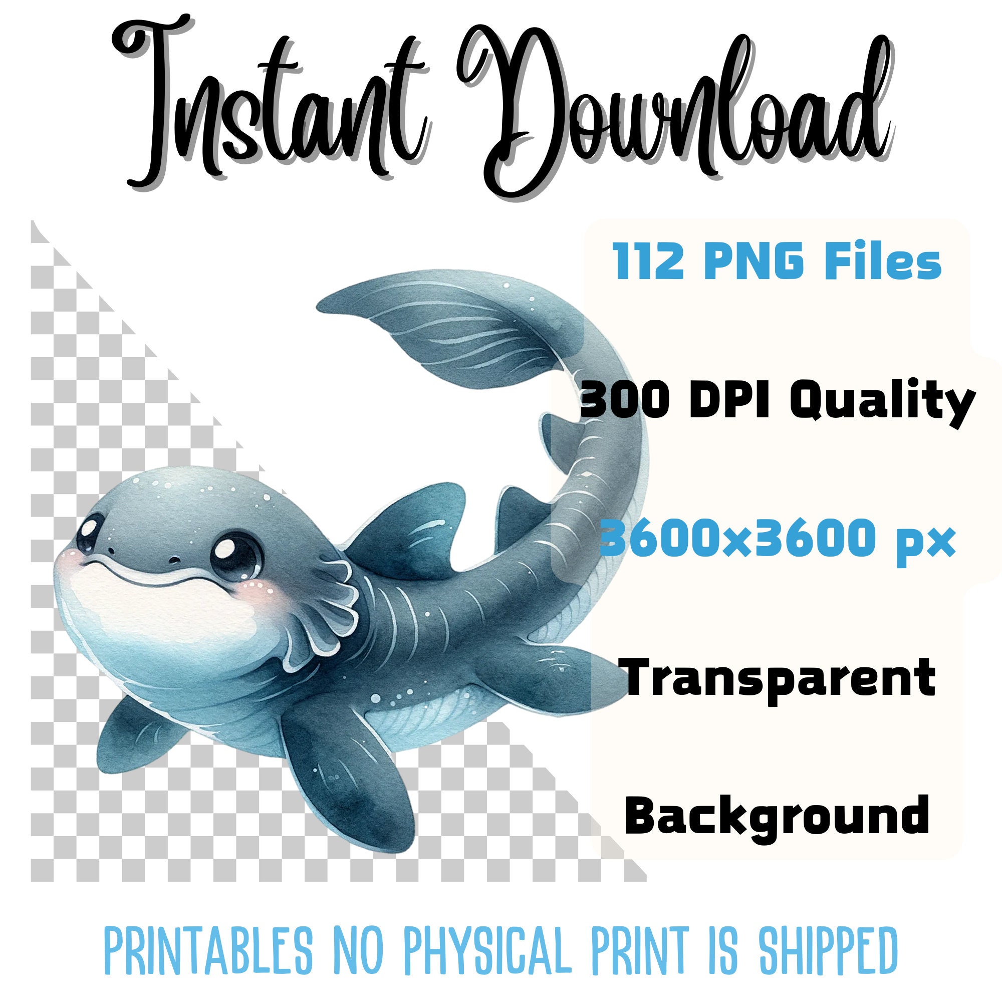 Cute Sea Animals Under the Sea Clipart 112 PNG Watercolor Cute Sea ...