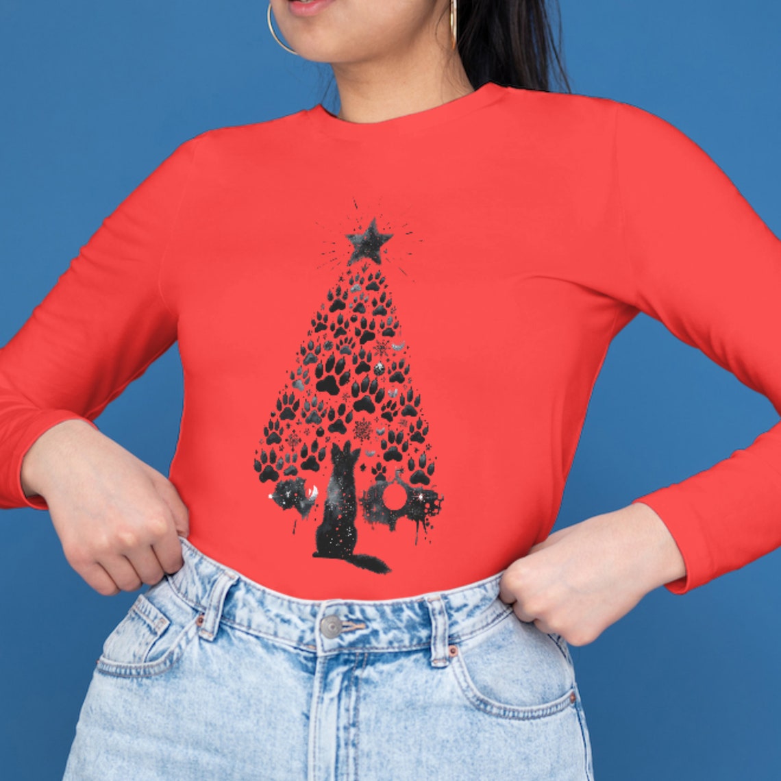 Paw Print Christmas Tree SVG: Dog Lover Holiday Design (digital ...