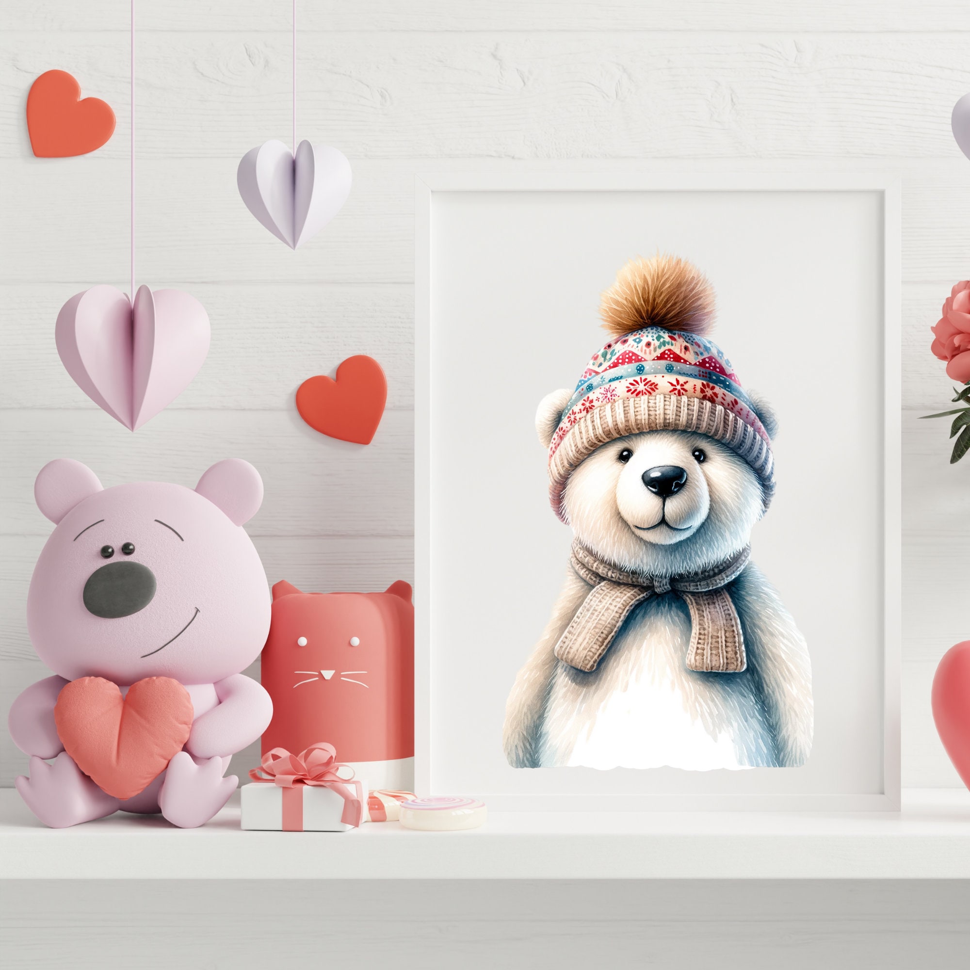 Cute Polar Bear Clipart 25 PNG Watercolor Poral Bear PNG Arctic Animal ...