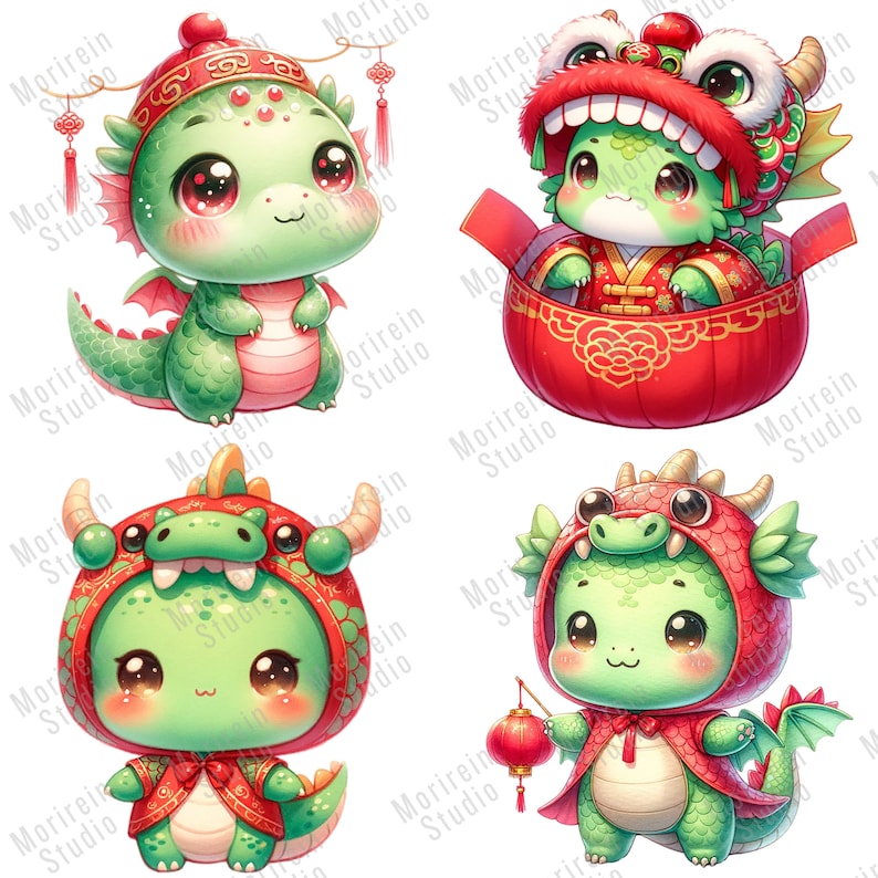 Chinese Dragons Clipart 28 PNG Watercolor Cute Dragon Baby Dragon ...