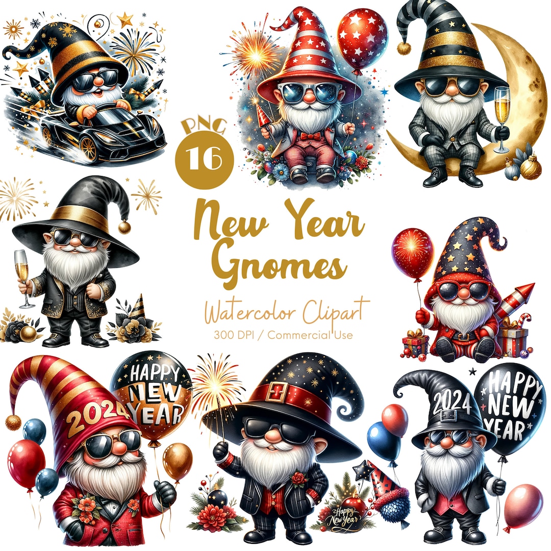 New Year Gnomes Clipart 16 PNG Cool Gnome Clipart Happy New Year Party ...