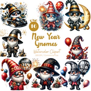 New Year Gnomes Clipart 16 PNG Cool Gnome Clipart Happy New Year Party ...