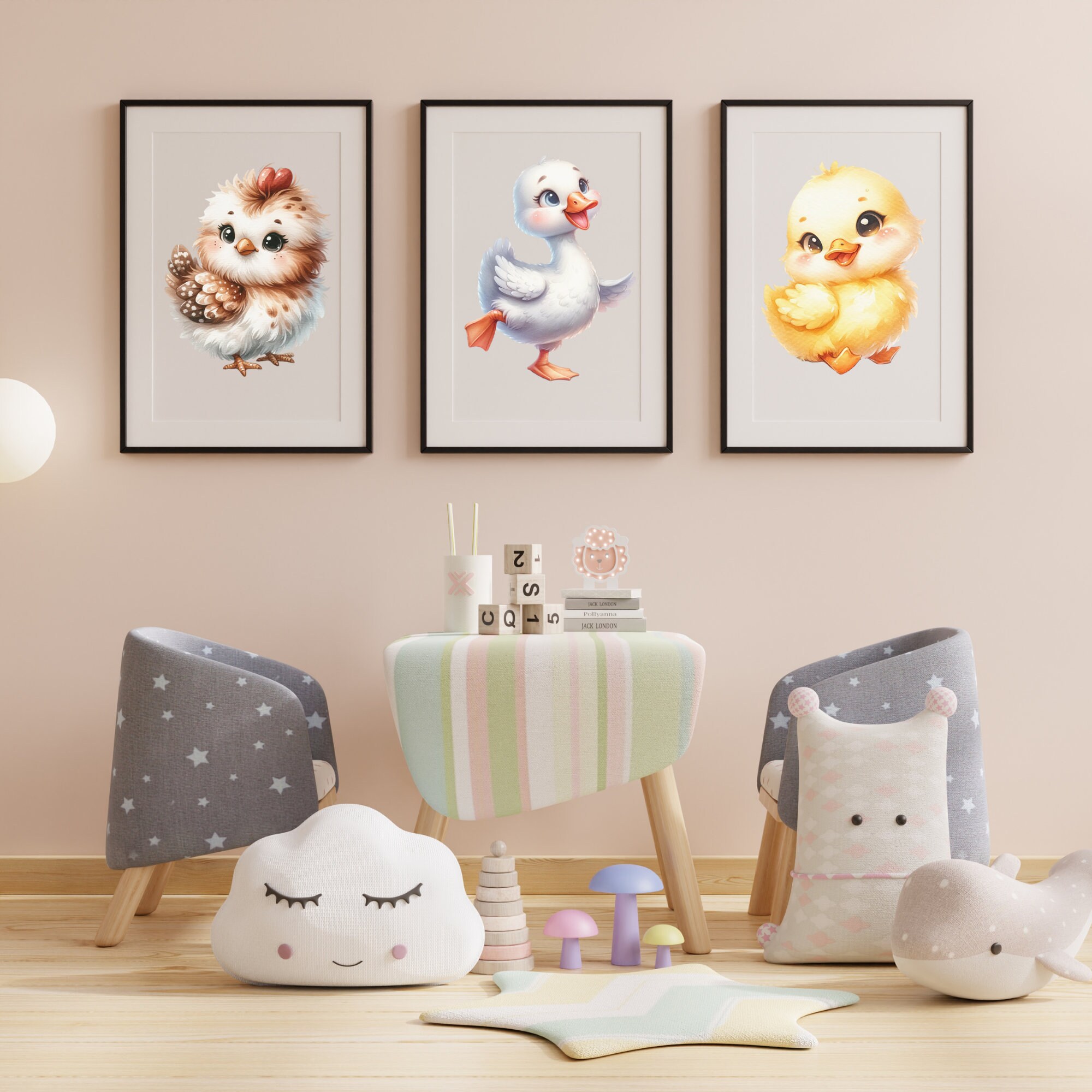 Cute Farm Animals Clipart 83 PNG Watercolor Cute Animal Baby Farm ...