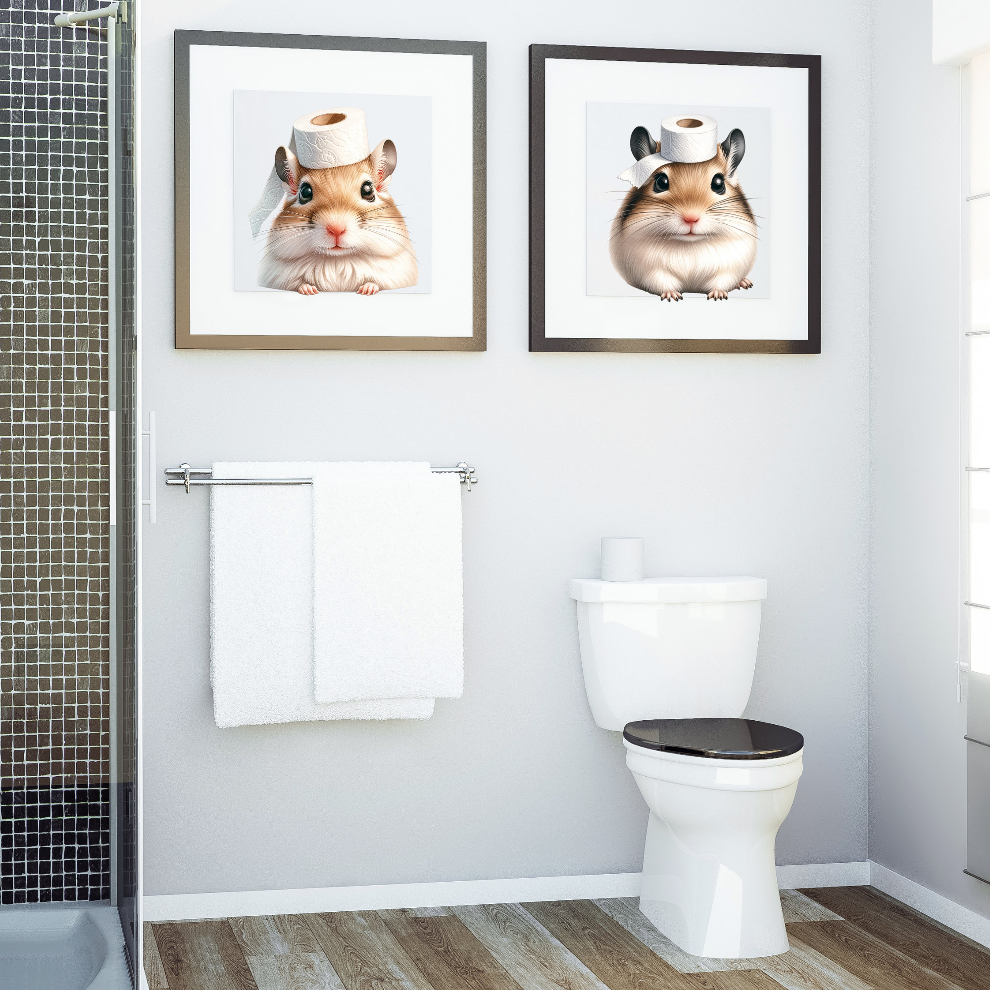 Watercolor Animals With Toilet Paper Clipart, 29 PNG Nursery Art ...