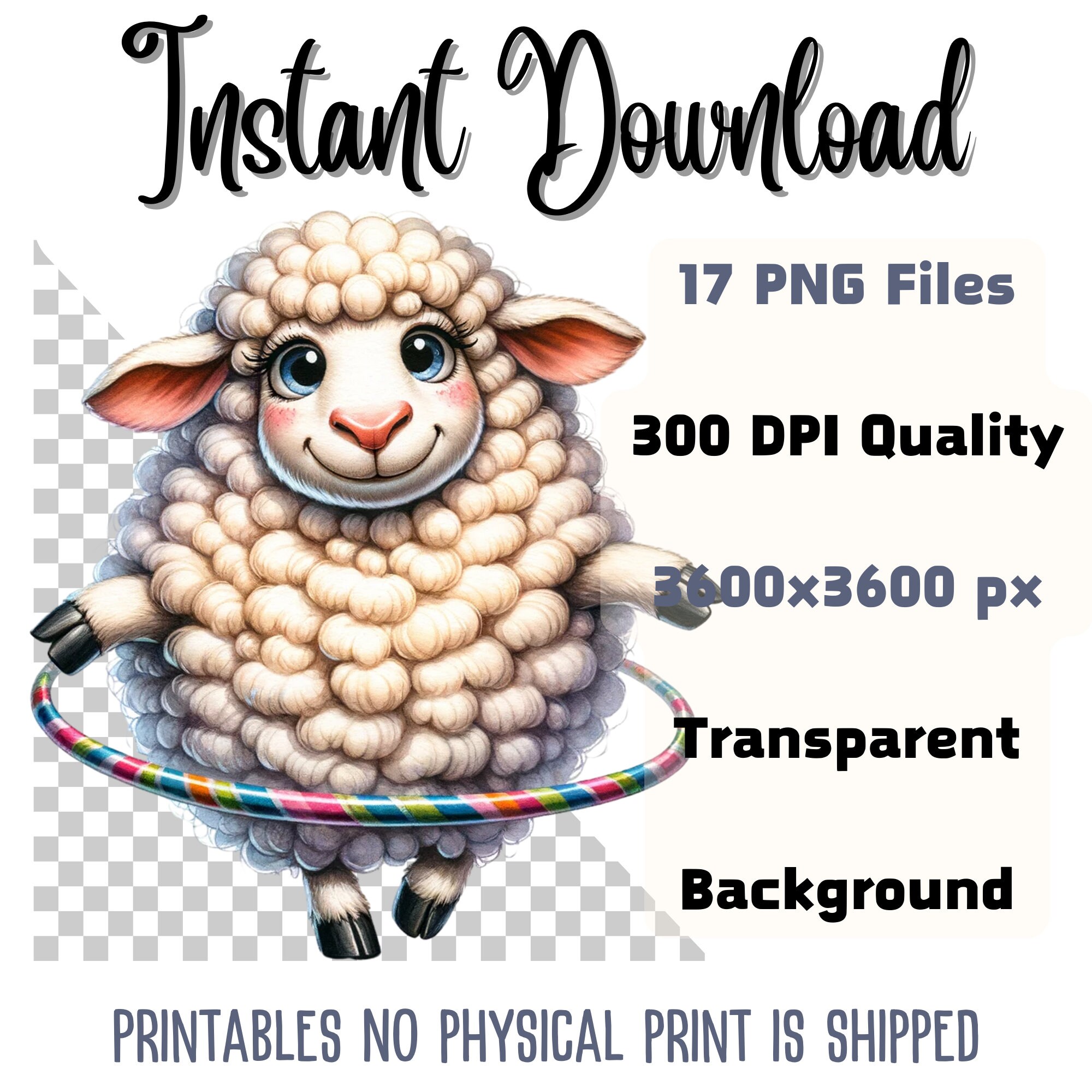 Animals With Hula Hoop Clipart 17 PNG Watercolor Animals Hula Hoop PNG ...