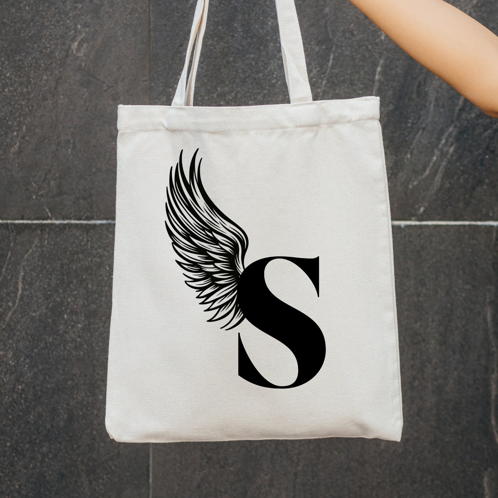 Wing Alphabet SVG Bundle: Split Monogram, Angel Wings Clipart (digital ...