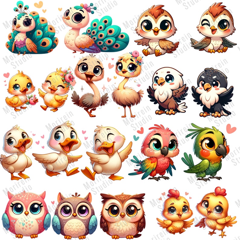 Cute Animals Clipart 110 PNG Watercolor Cute Animal Safari Animal ...