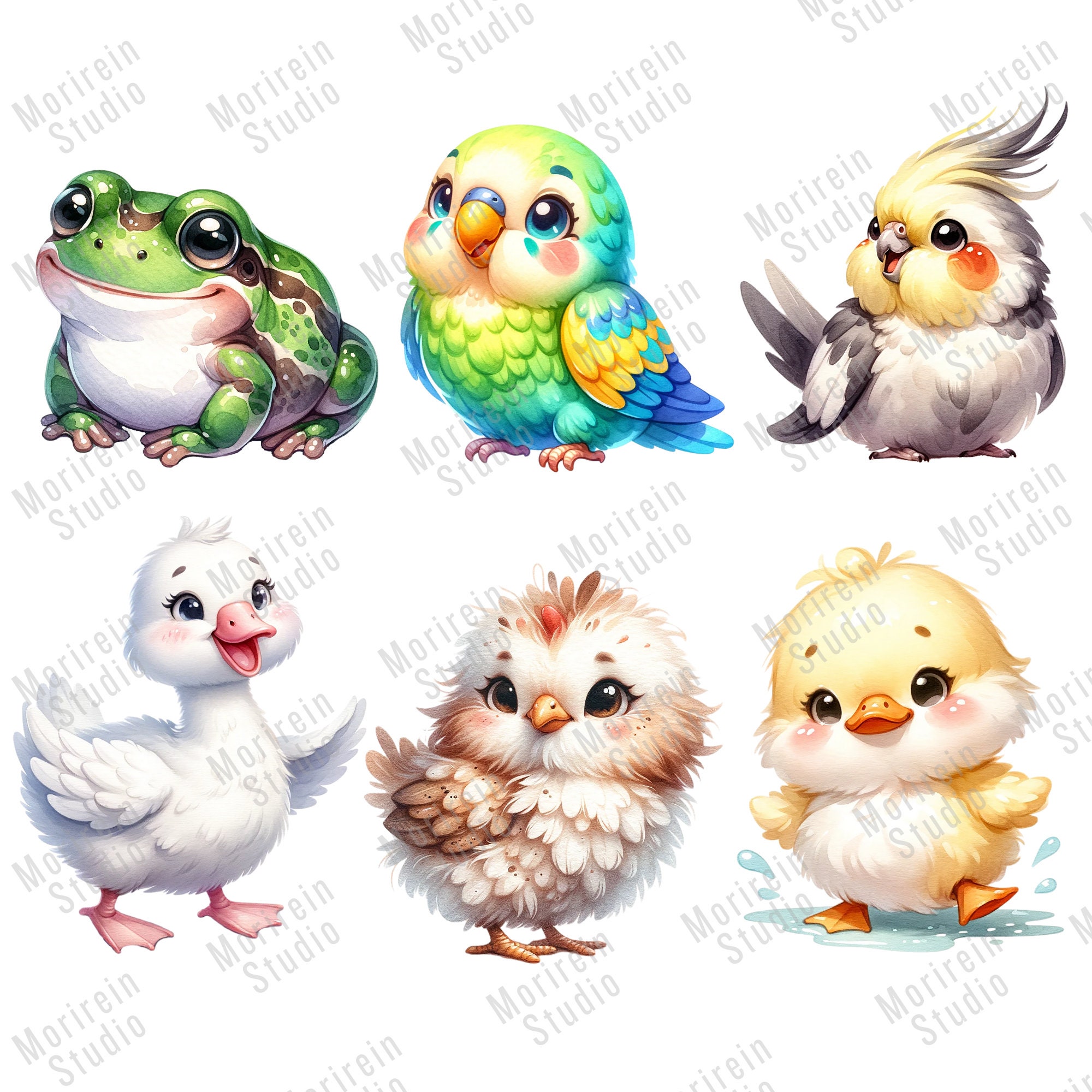 Cute Pets Clipart 30 PNG Watercolor Cute Animal Safari Animal Adorable ...